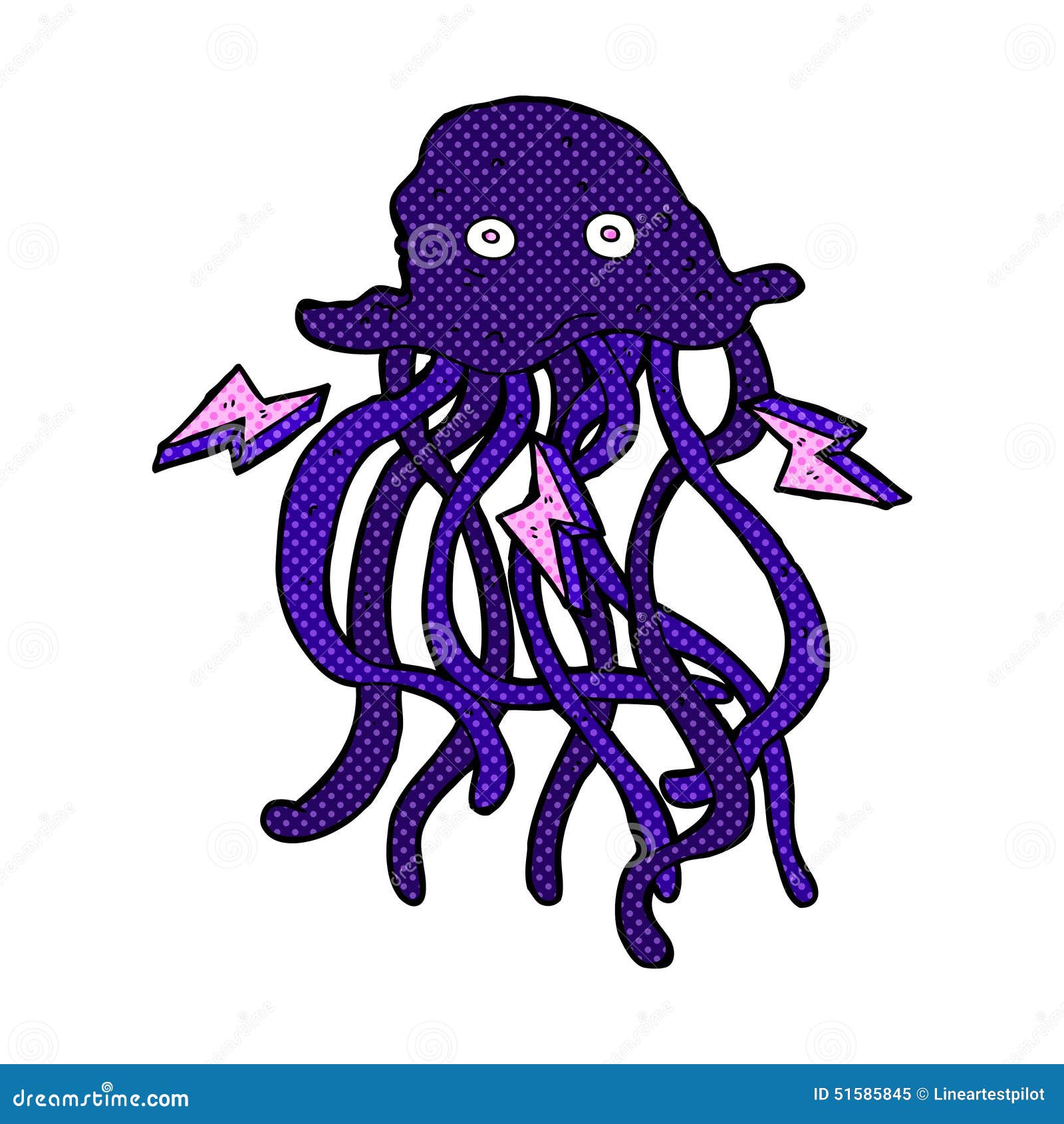 Comic cartoon octopus stock illustration. Illustration of clip - 51585845