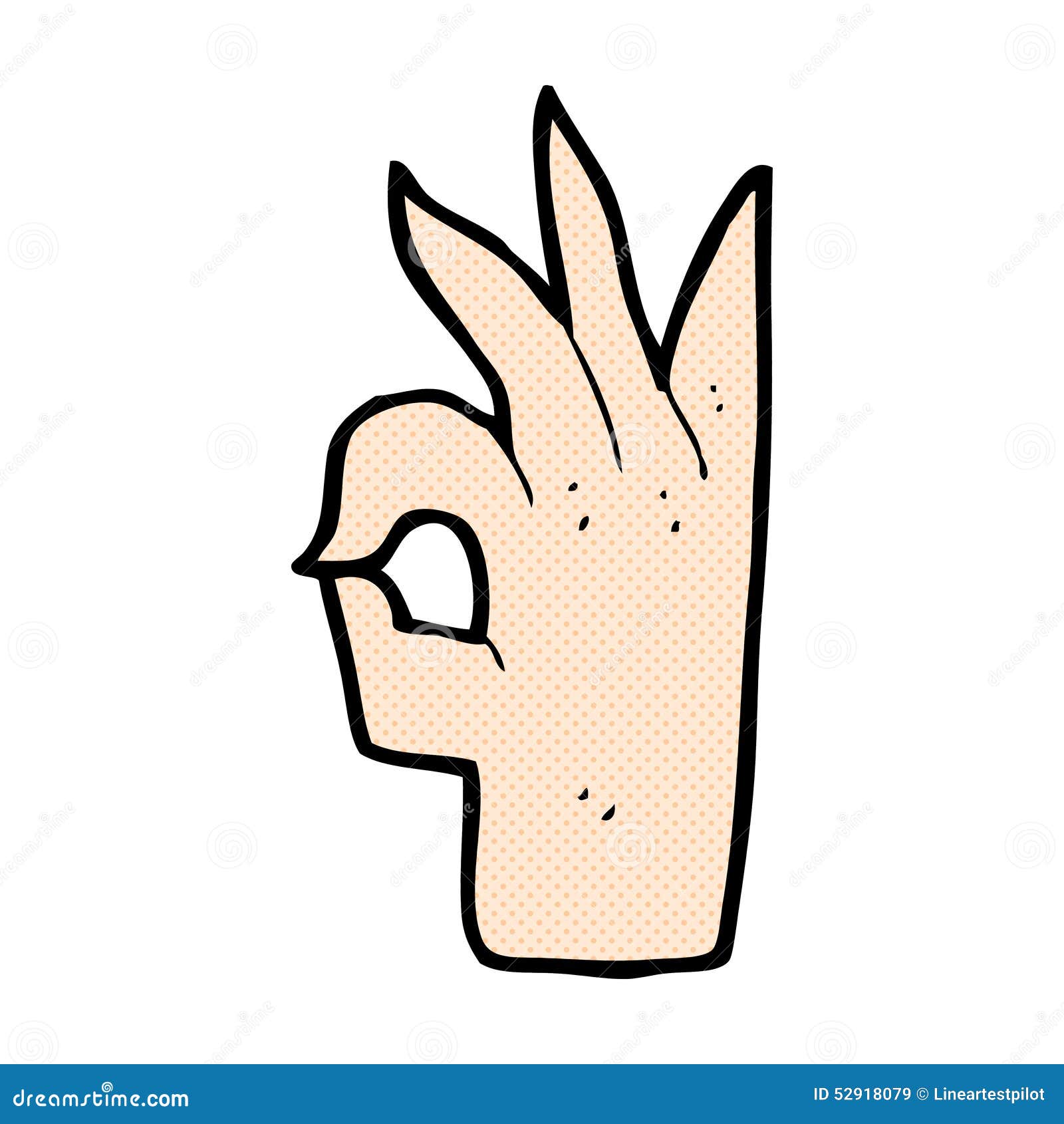 Comic Cartoon Okay Hand Gesture Stock Illustration - Illustration of ...