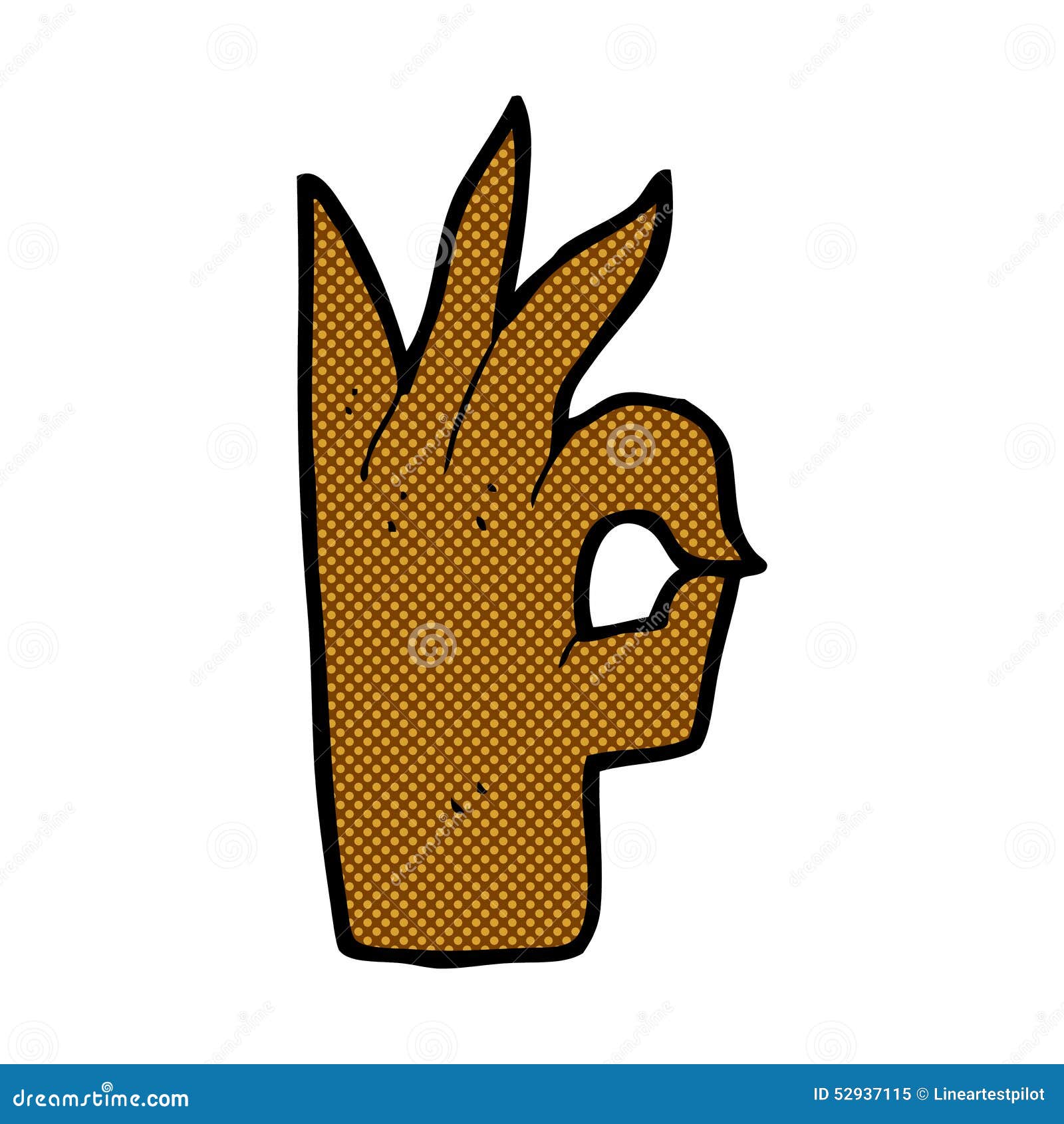 Comic Cartoon Okay Hand Gesture Stock Illustration - Illustration of ...