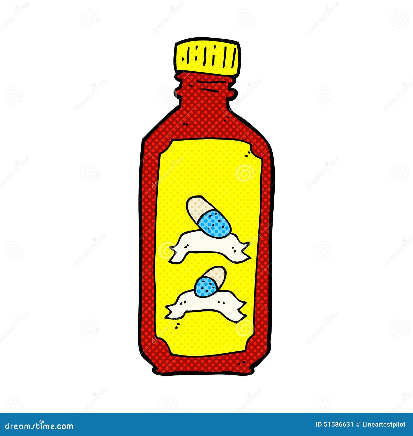 Comic Cartoon Old Bottle of Pills Stock Illustration - Illustration of ...