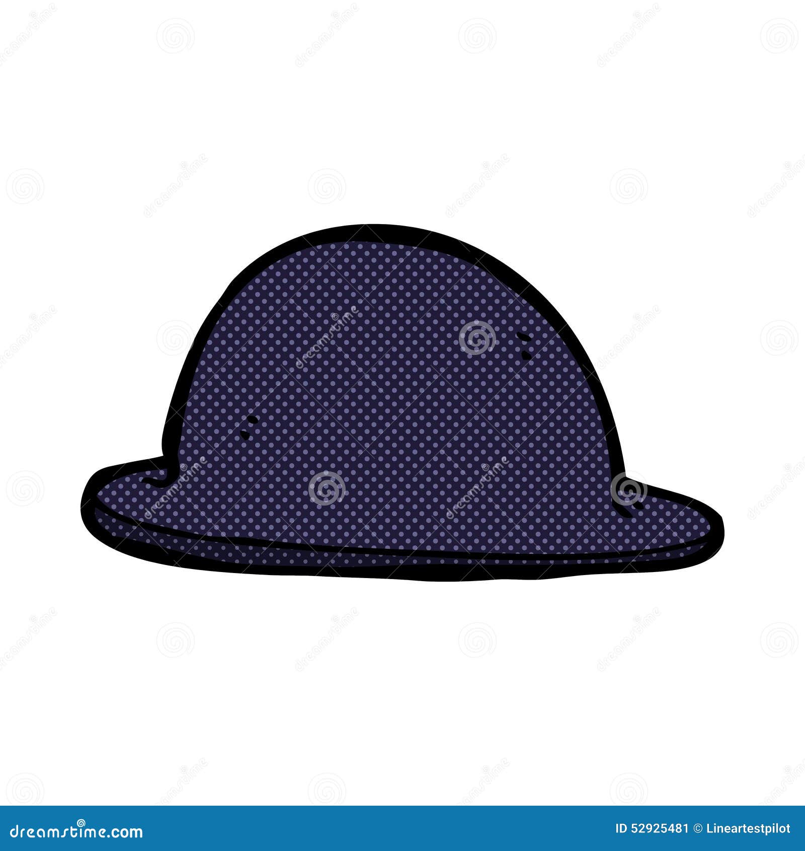 Comic Cartoon Old Bowler Hat Stock Illustration - Illustration of ...