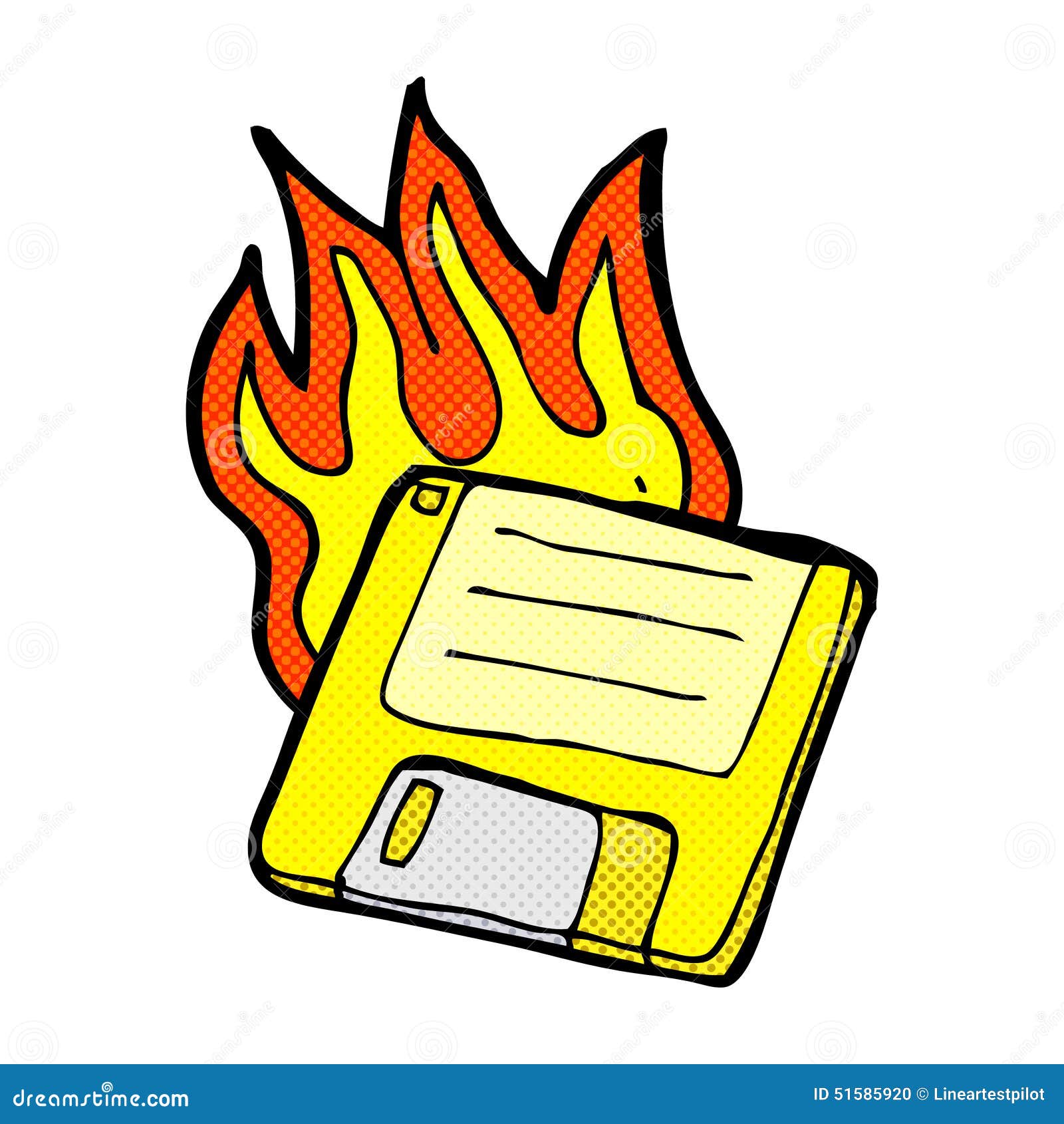 Comic Cartoon Old Computer Disk Stock Illustration - Illustration of ...