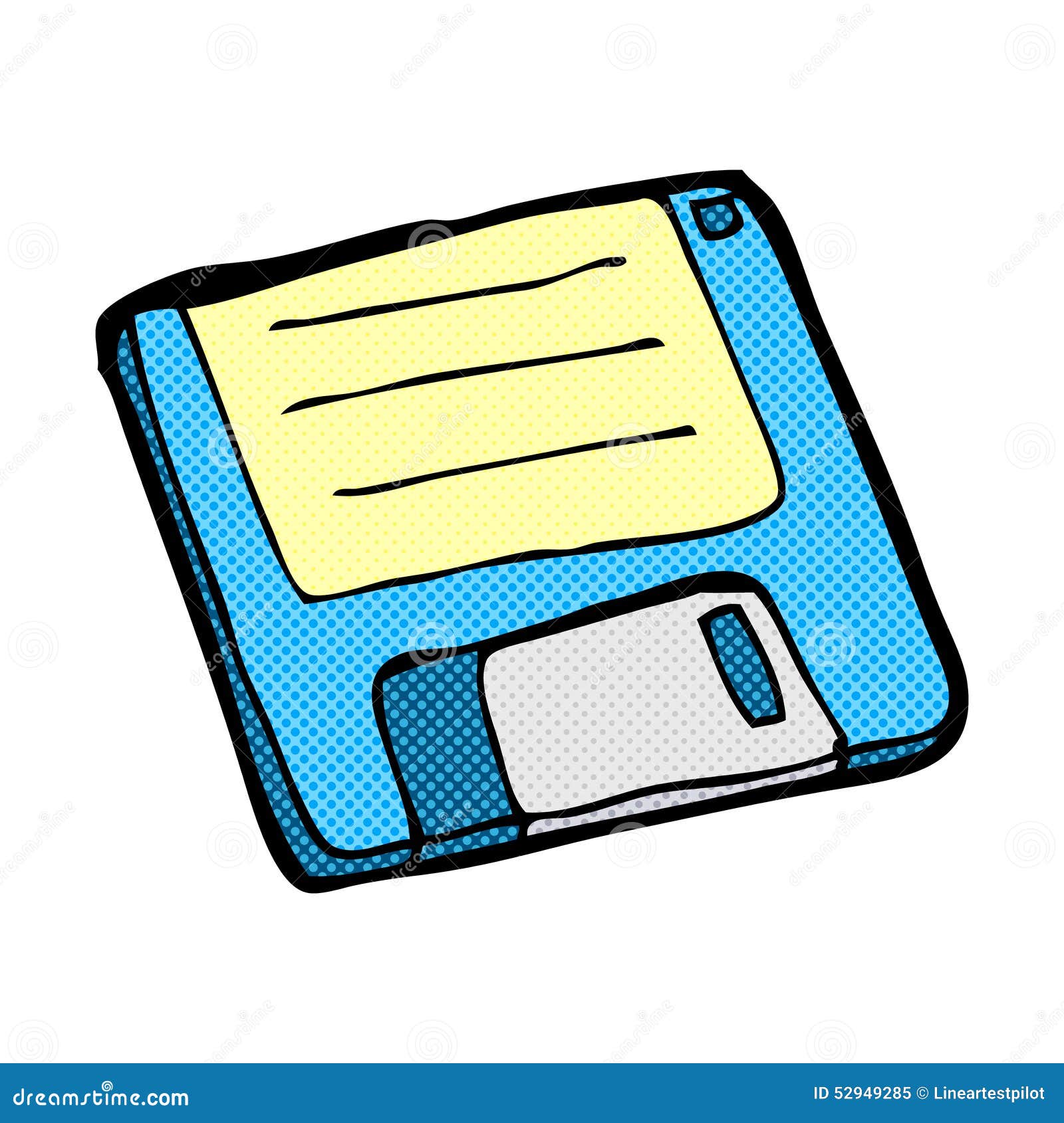 Comic Cartoon Old Computer Disk Stock Illustration - Illustration of ...