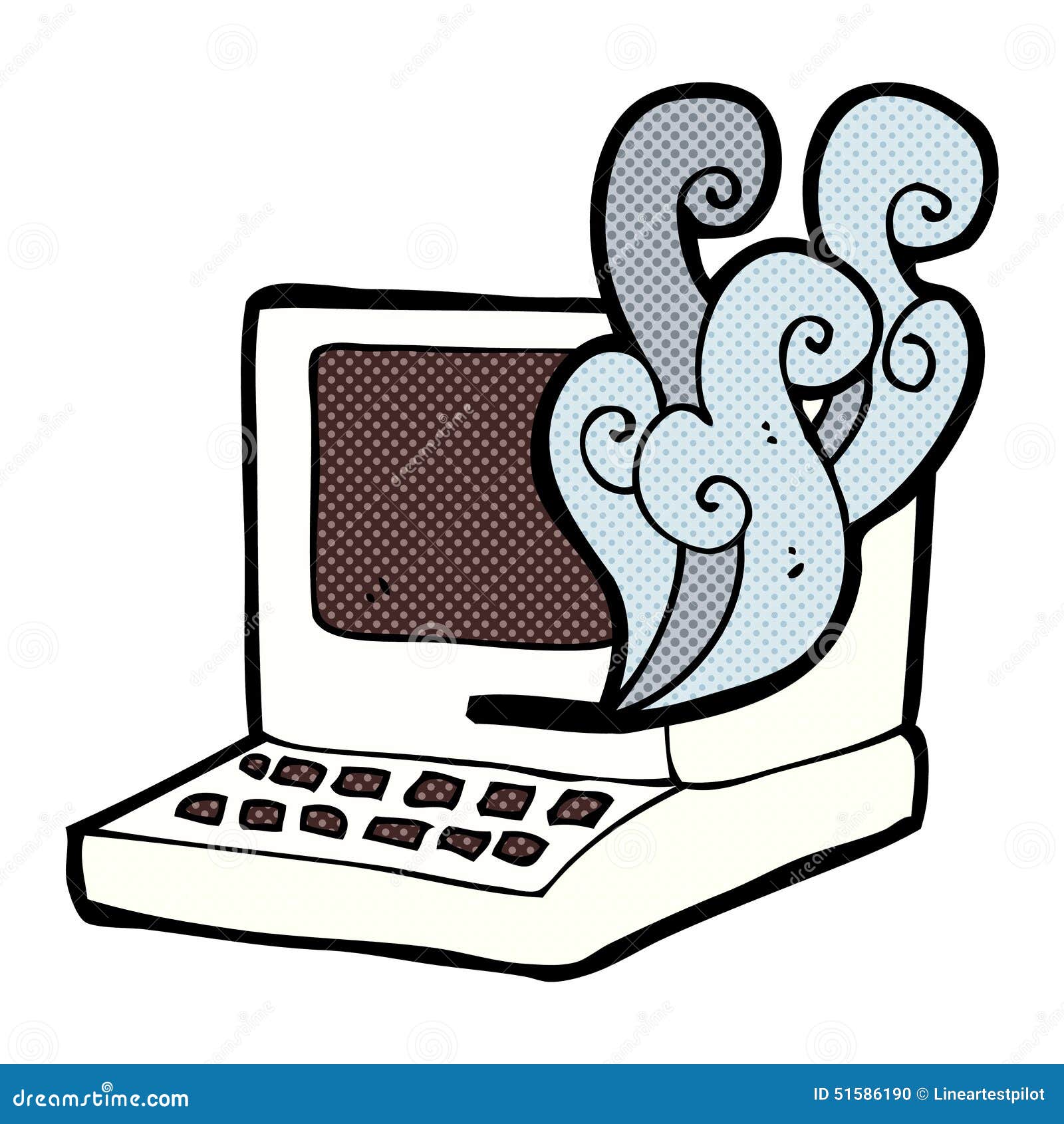 Comic cartoon old computer stock illustration. Illustration of ...