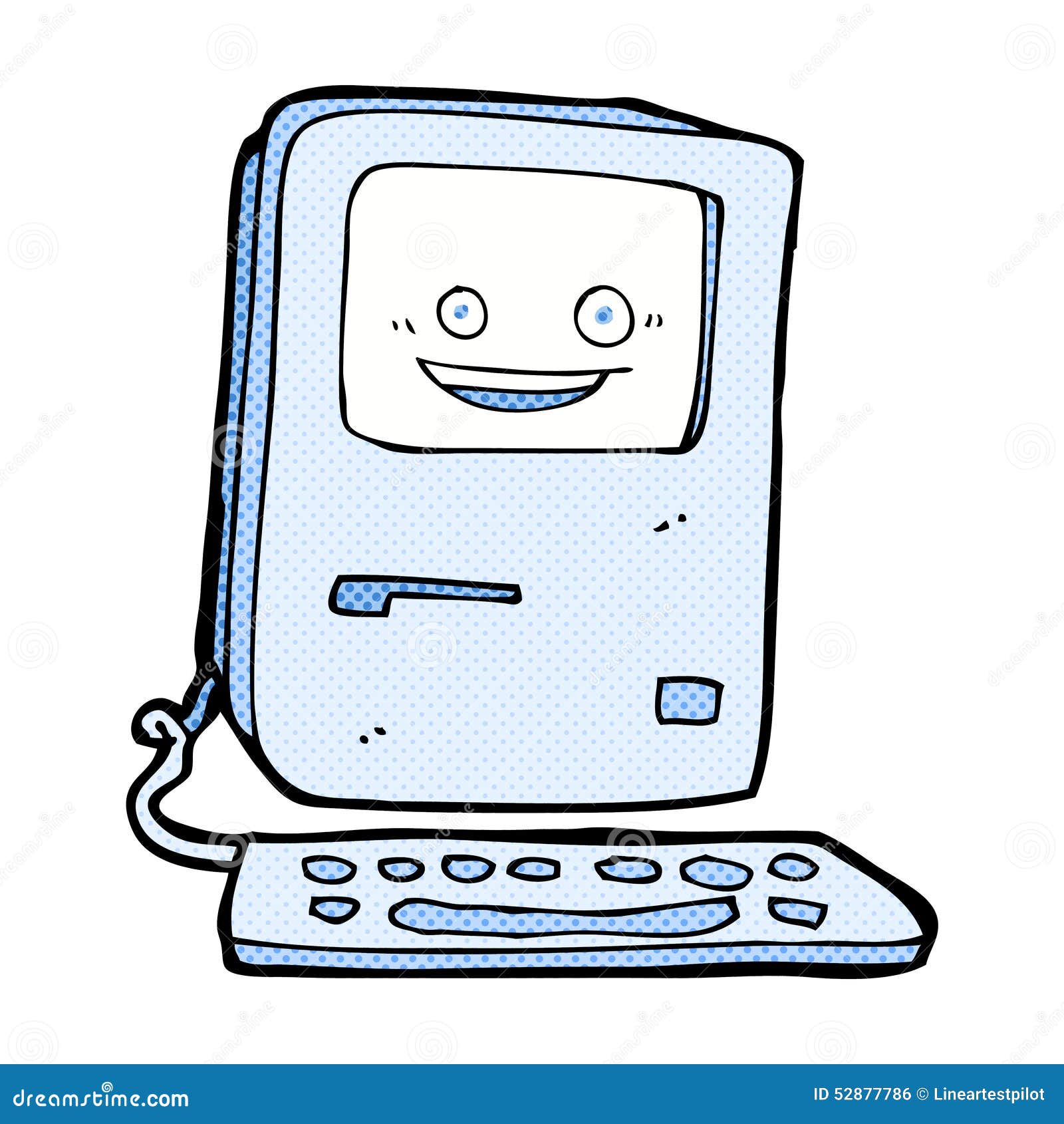 Comic cartoon old computer stock illustration. Illustration of cartoon ...