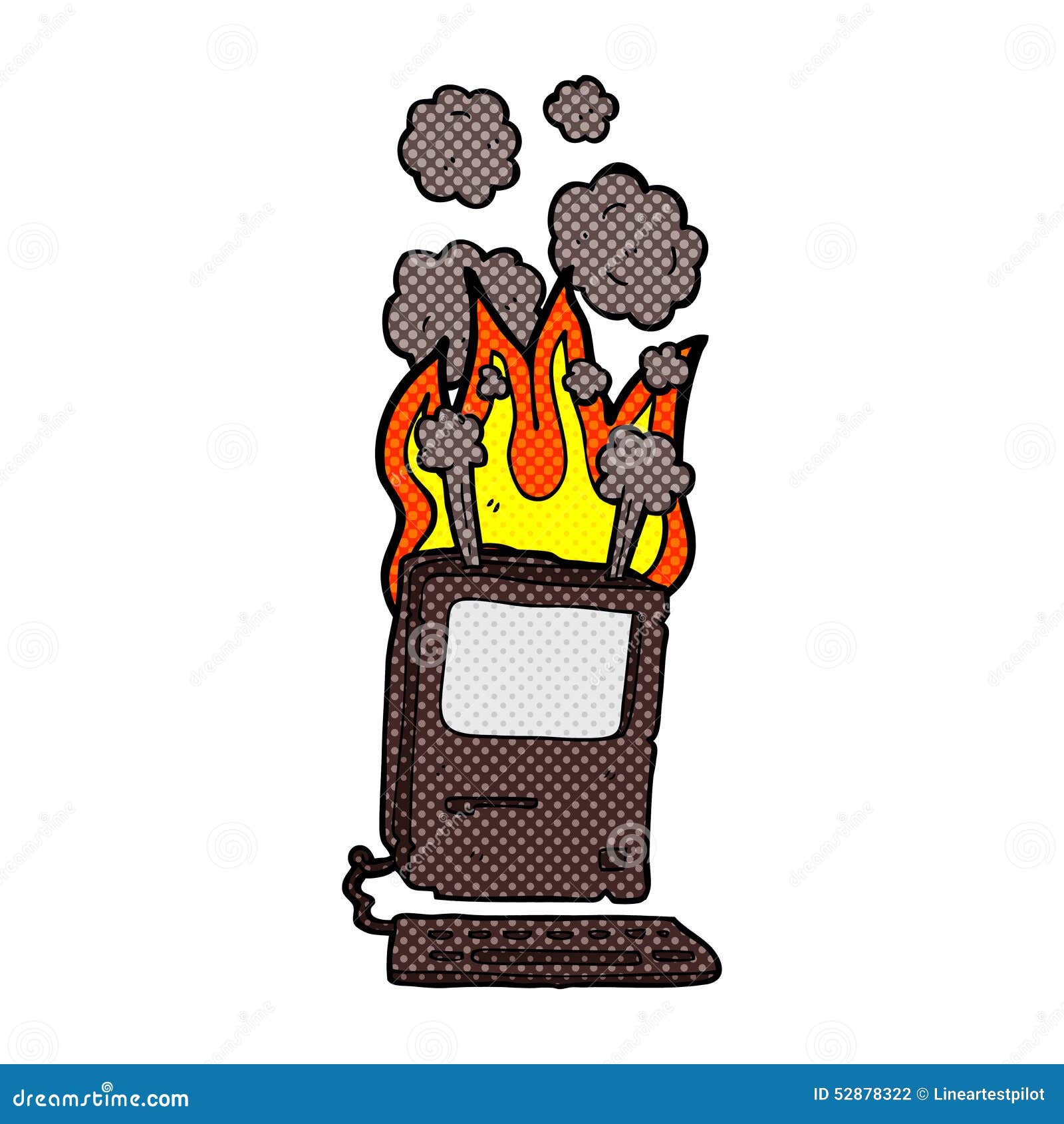 Comic cartoon old computer stock illustration. Illustration of computer ...