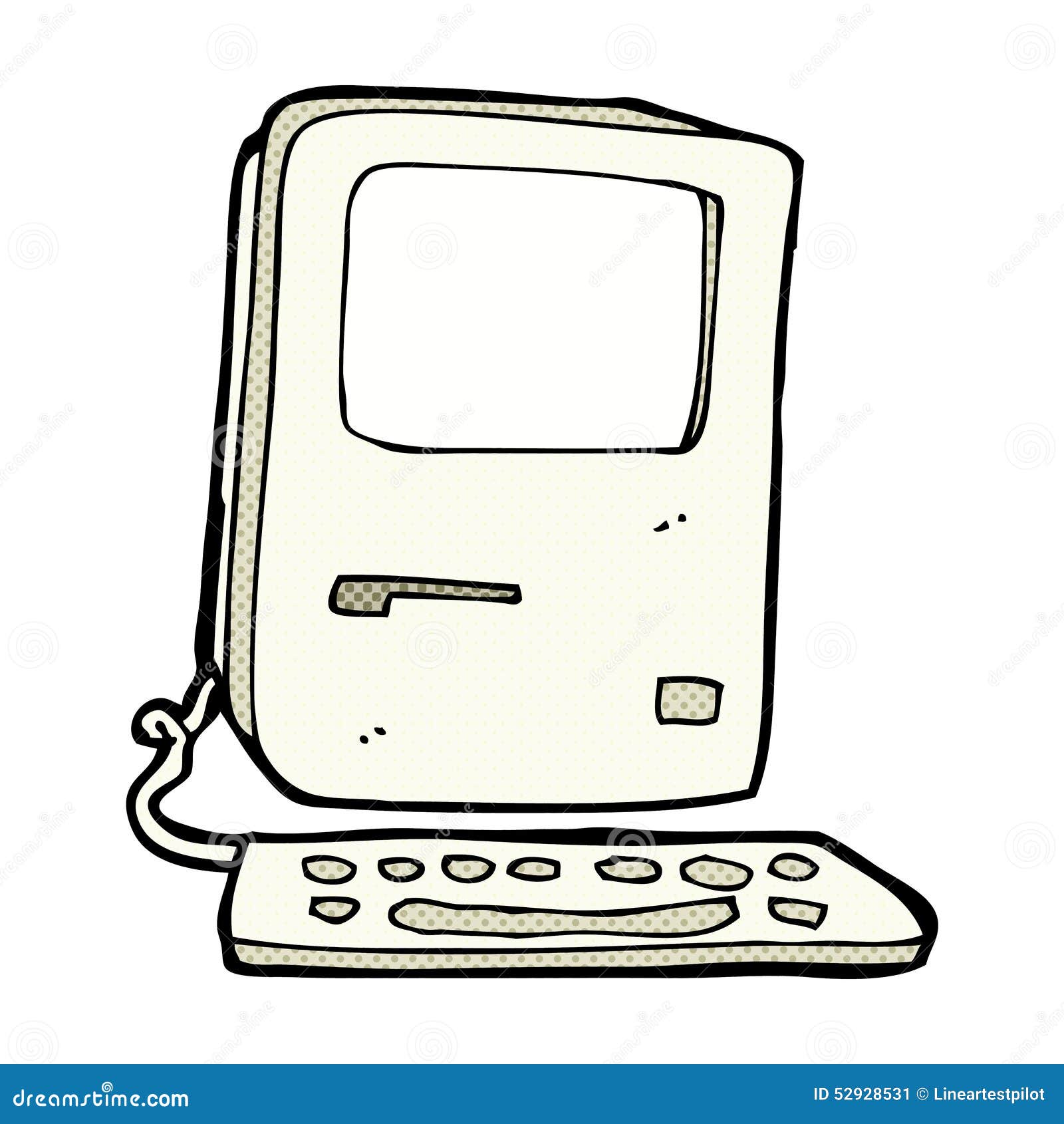 Comic cartoon old computer stock illustration. Illustration of comic ...