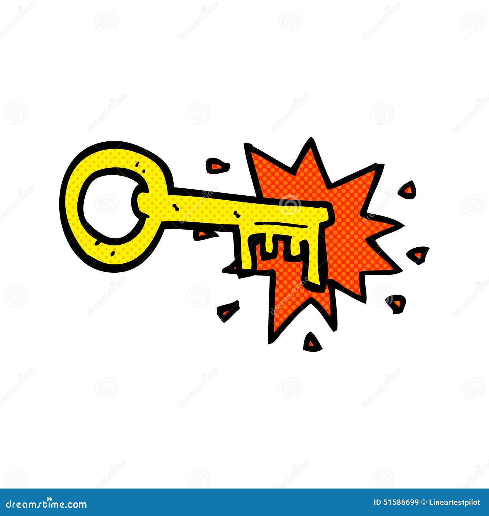 Comic cartoon old key stock illustration. Illustration of cheerful ...