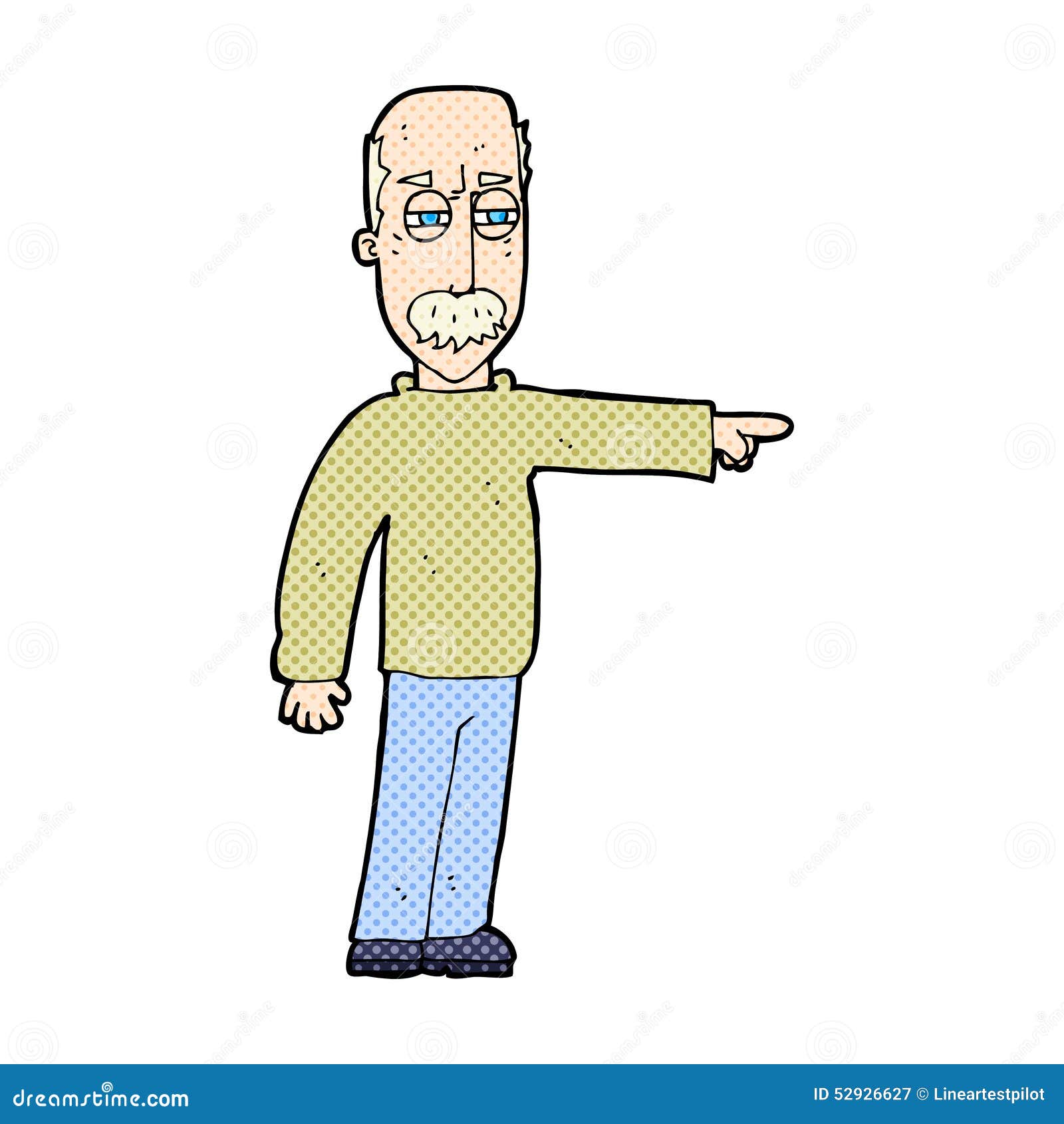 Comic Cartoon Old Man Gesturing Get Out! Stock Illustration ...