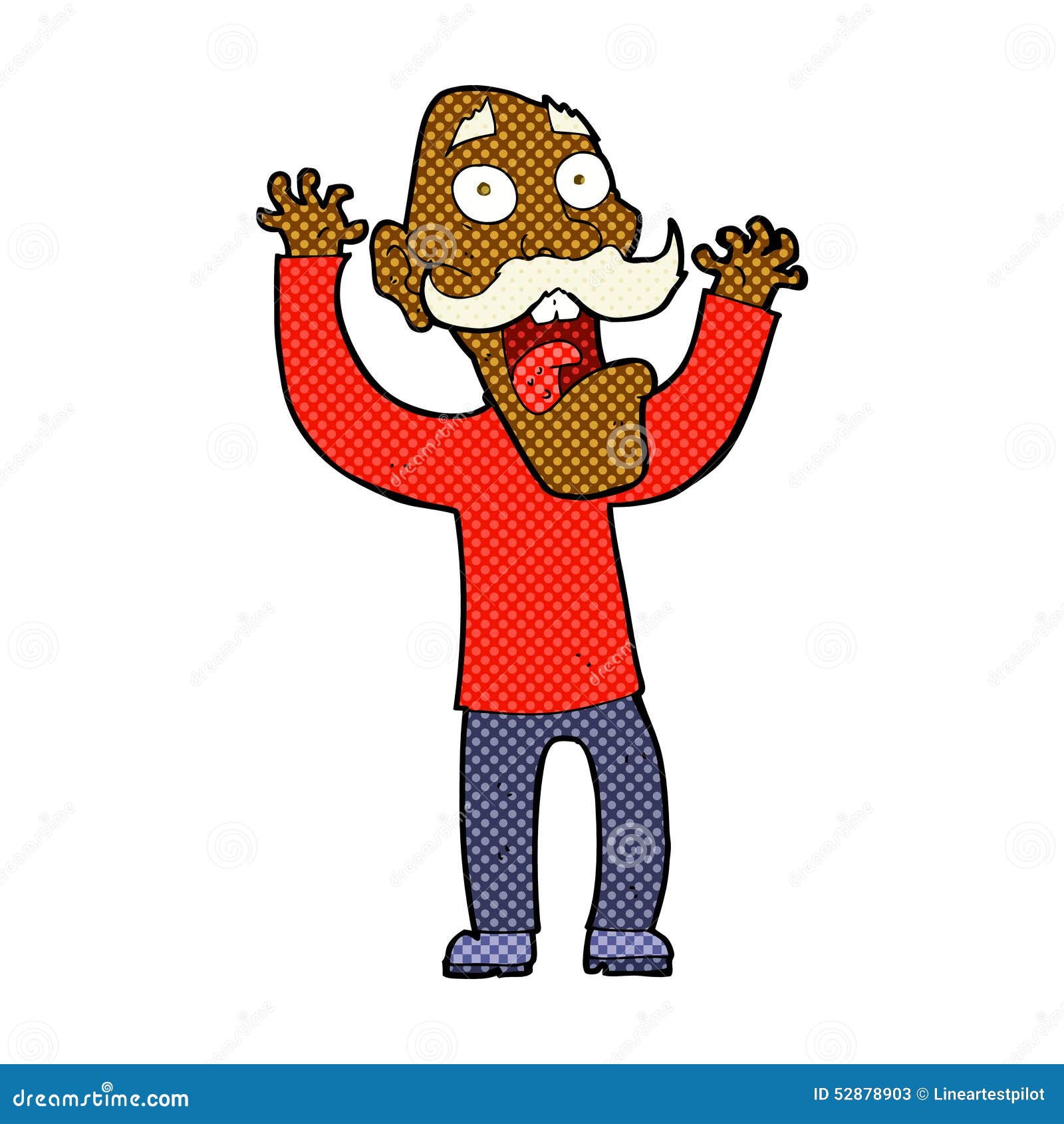 Comic Cartoon Old Man Getting a Fright Stock Illustration ...