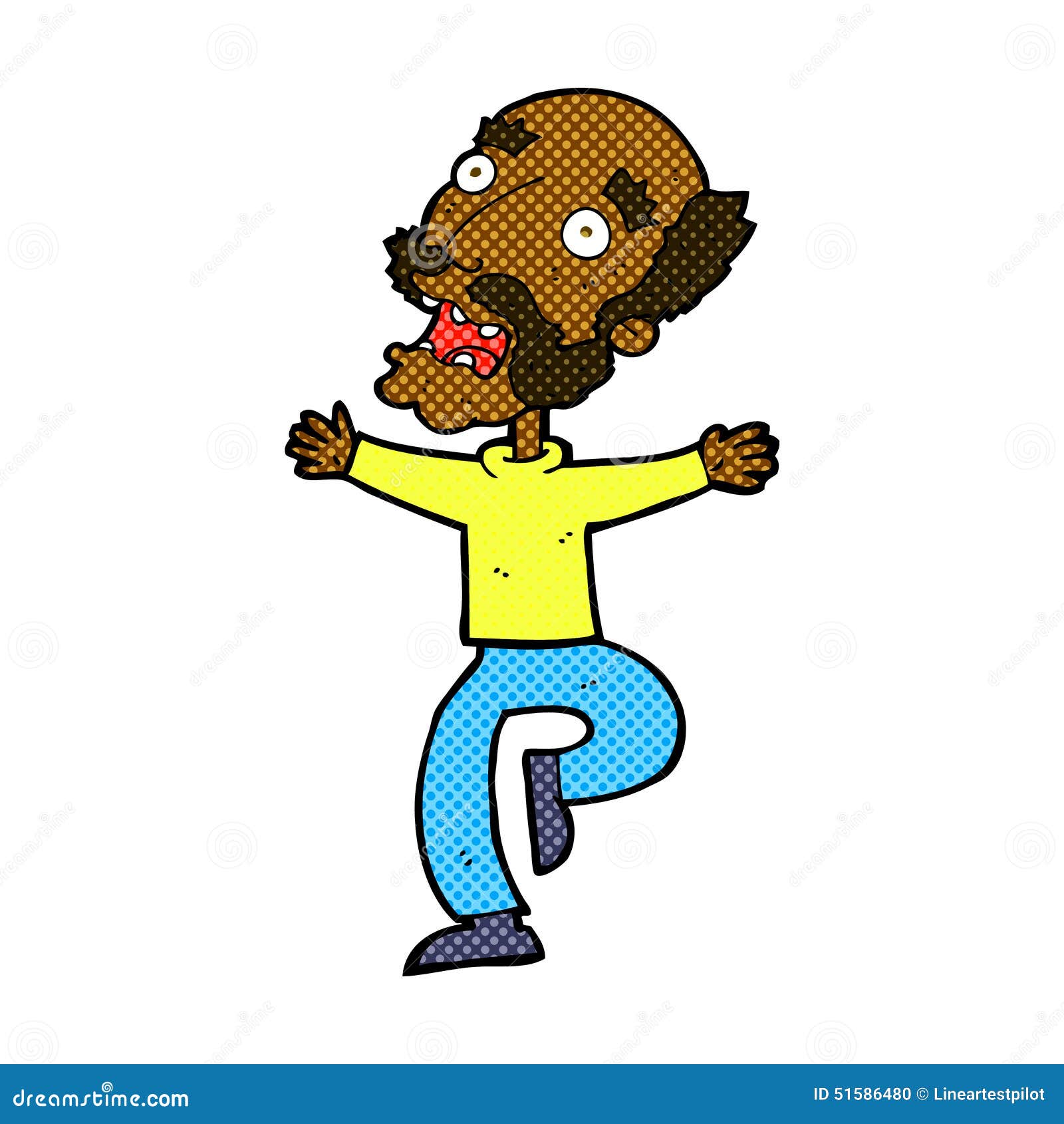 Comic Cartoon Old Man Having a Fright Stock Illustration - Illustration ...