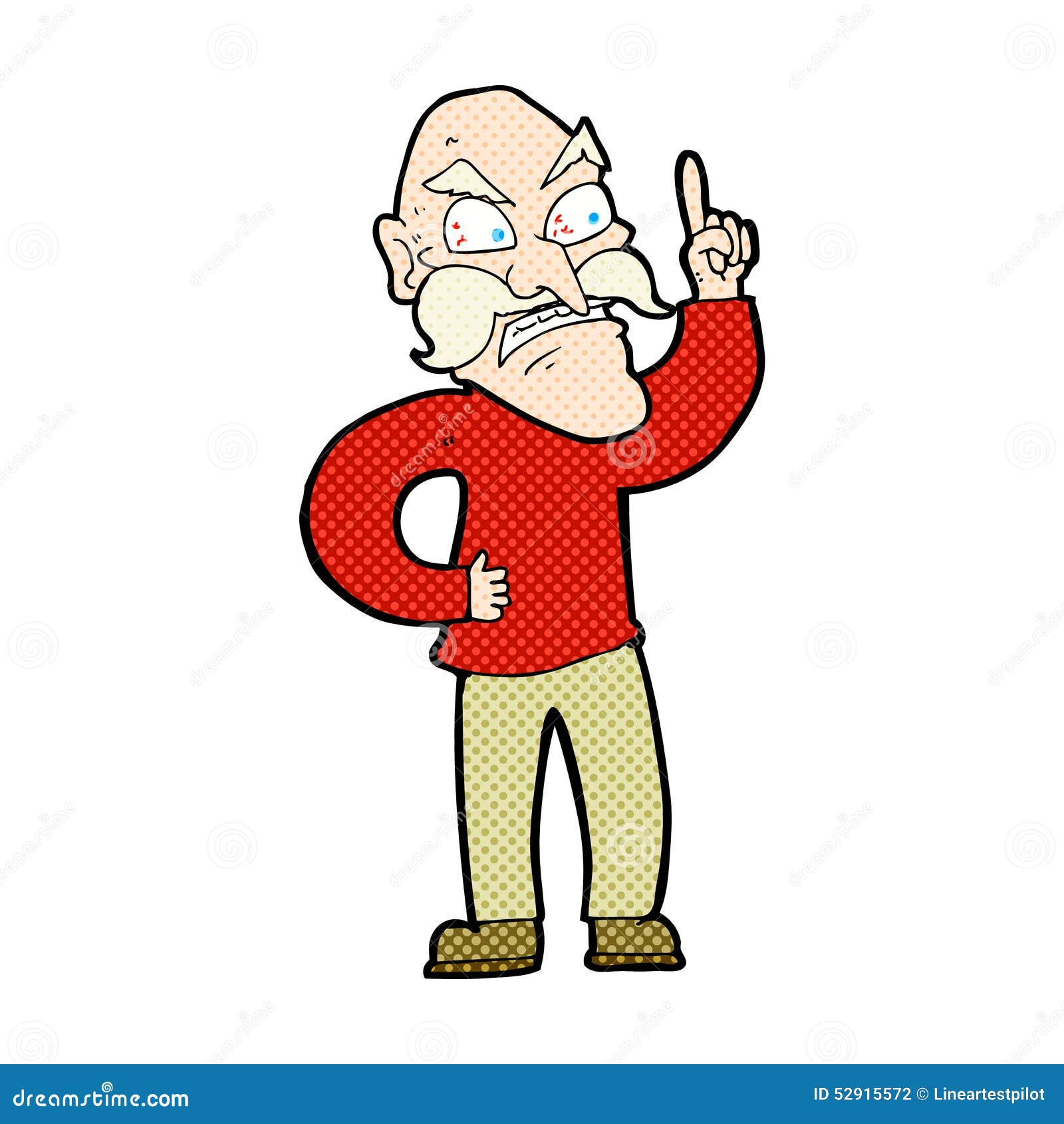 Comic Cartoon Old Man Laying Down Rules Stock Illustration ...