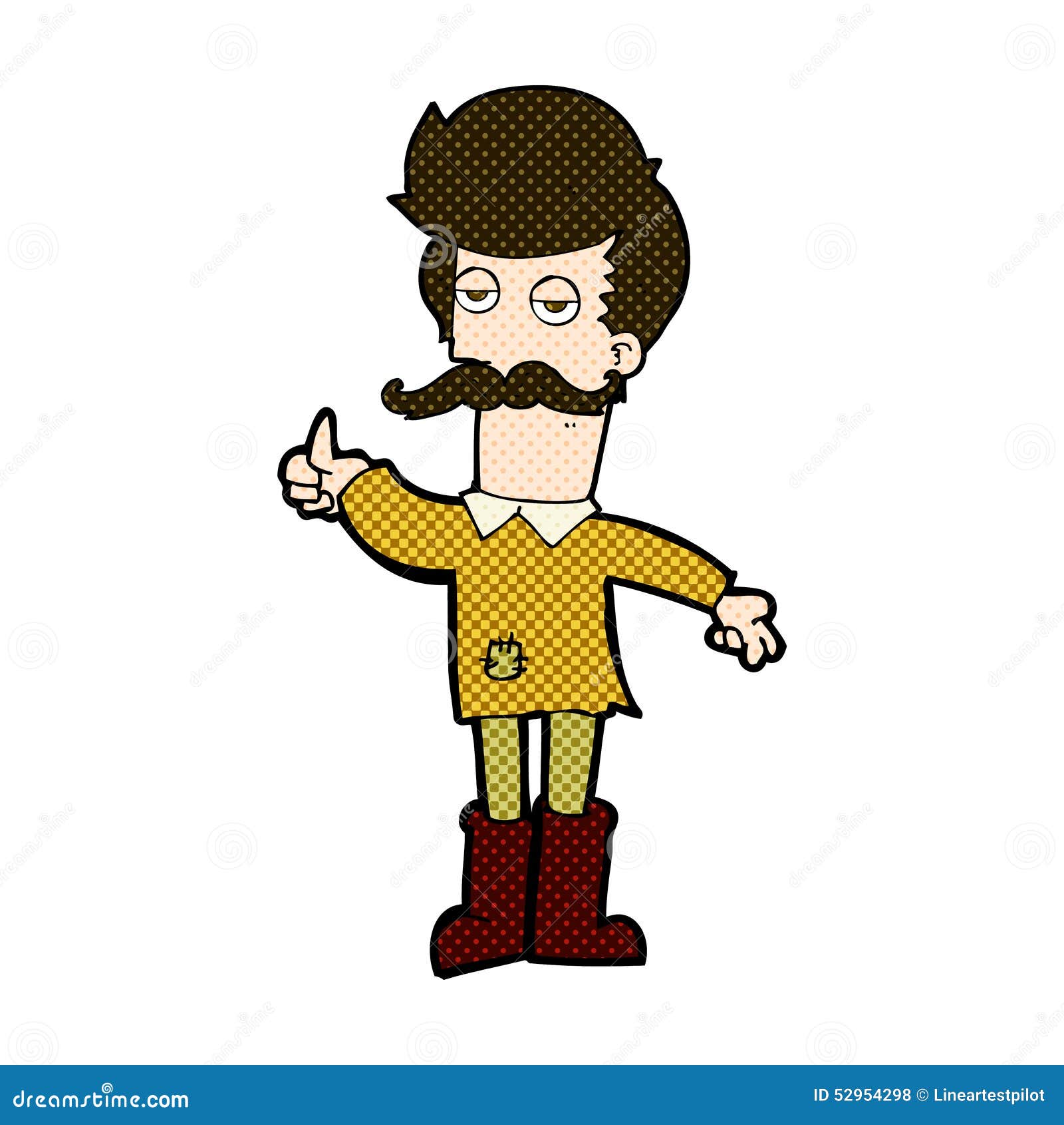 Comic Cartoon Old Man in Poor Clothes Stock Illustration - Illustration ...