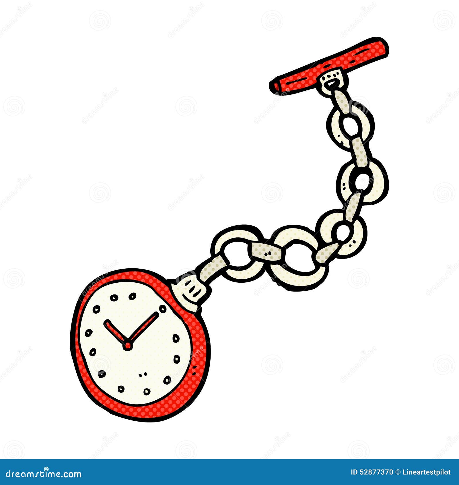 Comic Cartoon Old Pocket Watch Stock Illustration - Illustration of ...