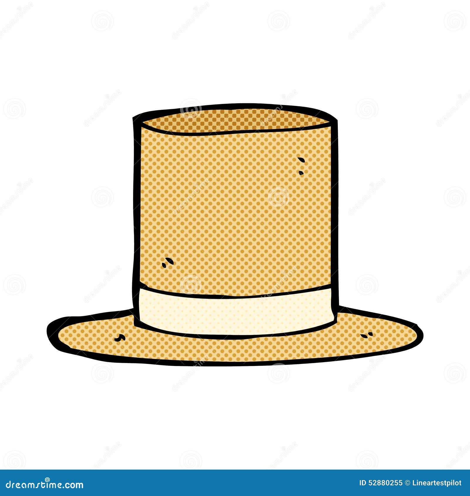 Comic cartoon old top hat stock illustration. Illustration of print ...