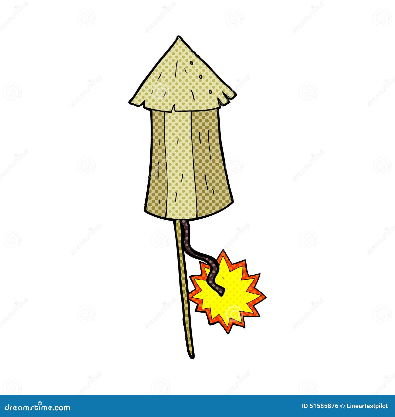 Comic Cartoon Old Wooden Firework Stock Illustration - Illustration of ...