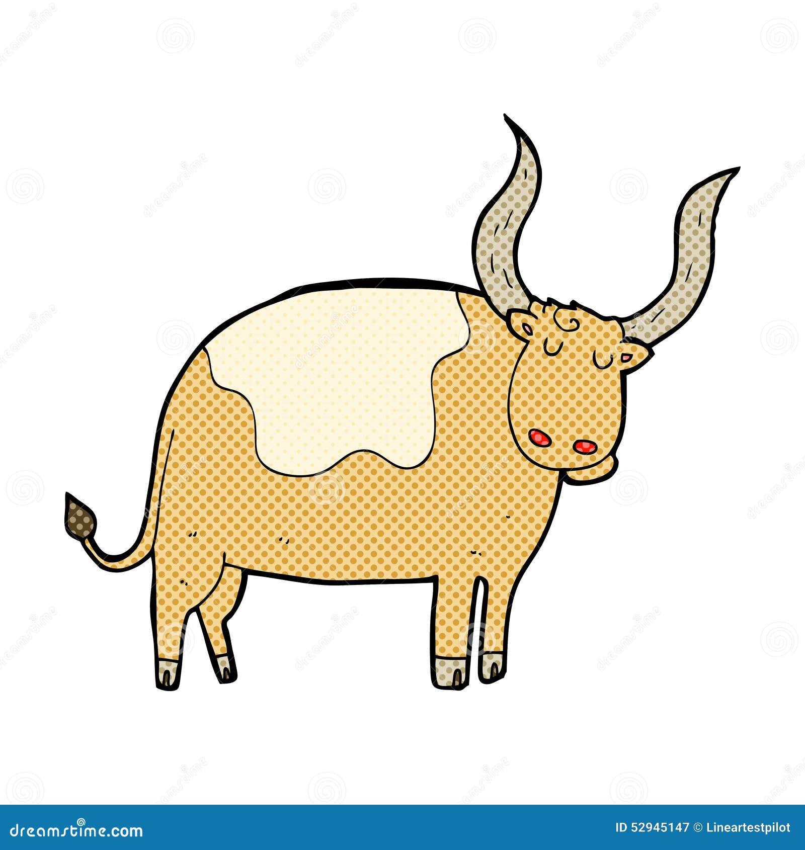 Comic cartoon ox stock illustration. Illustration of cartoon - 52945147