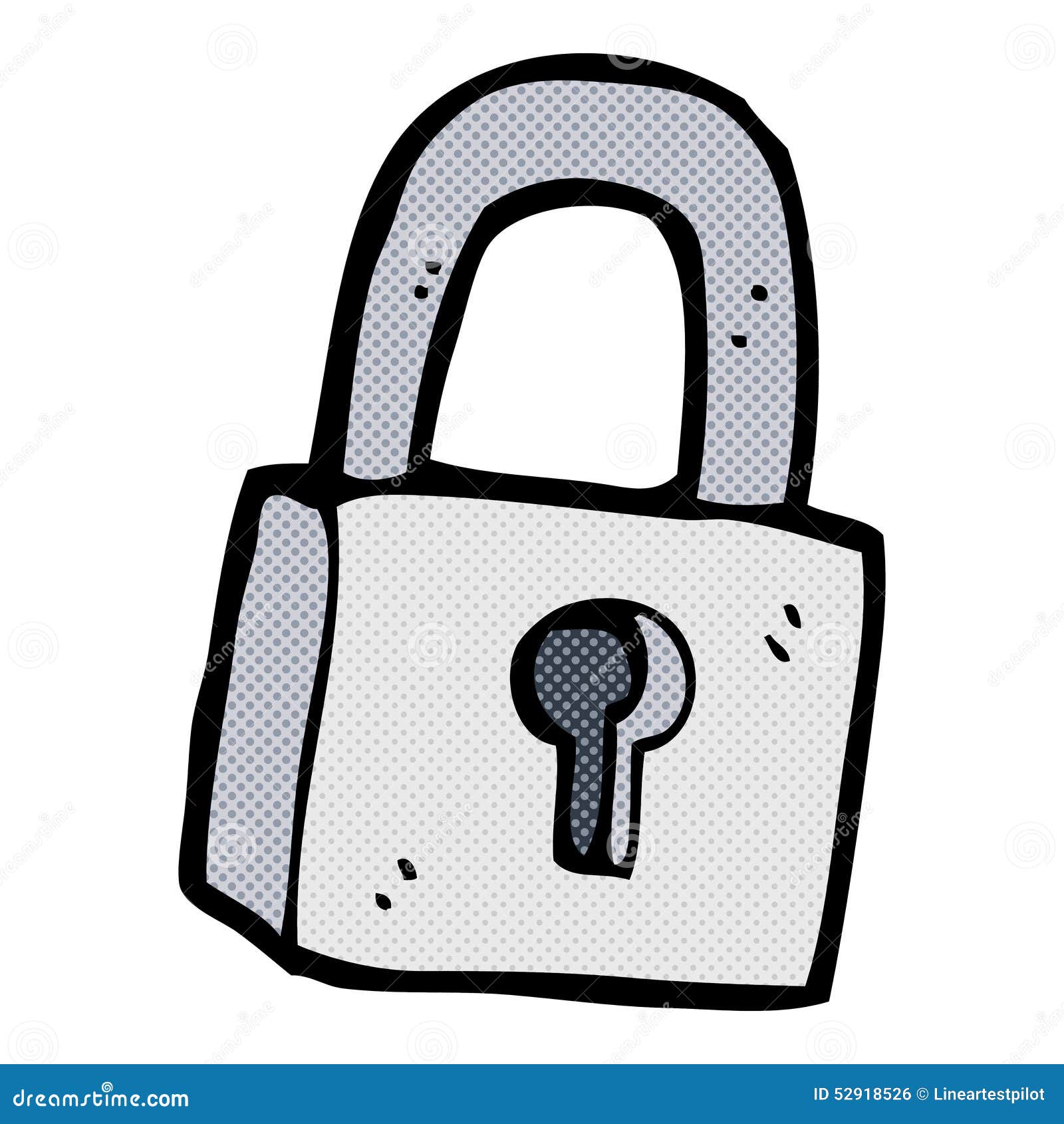 Comic cartoon padlock stock illustration. Illustration of hand - 52918526
