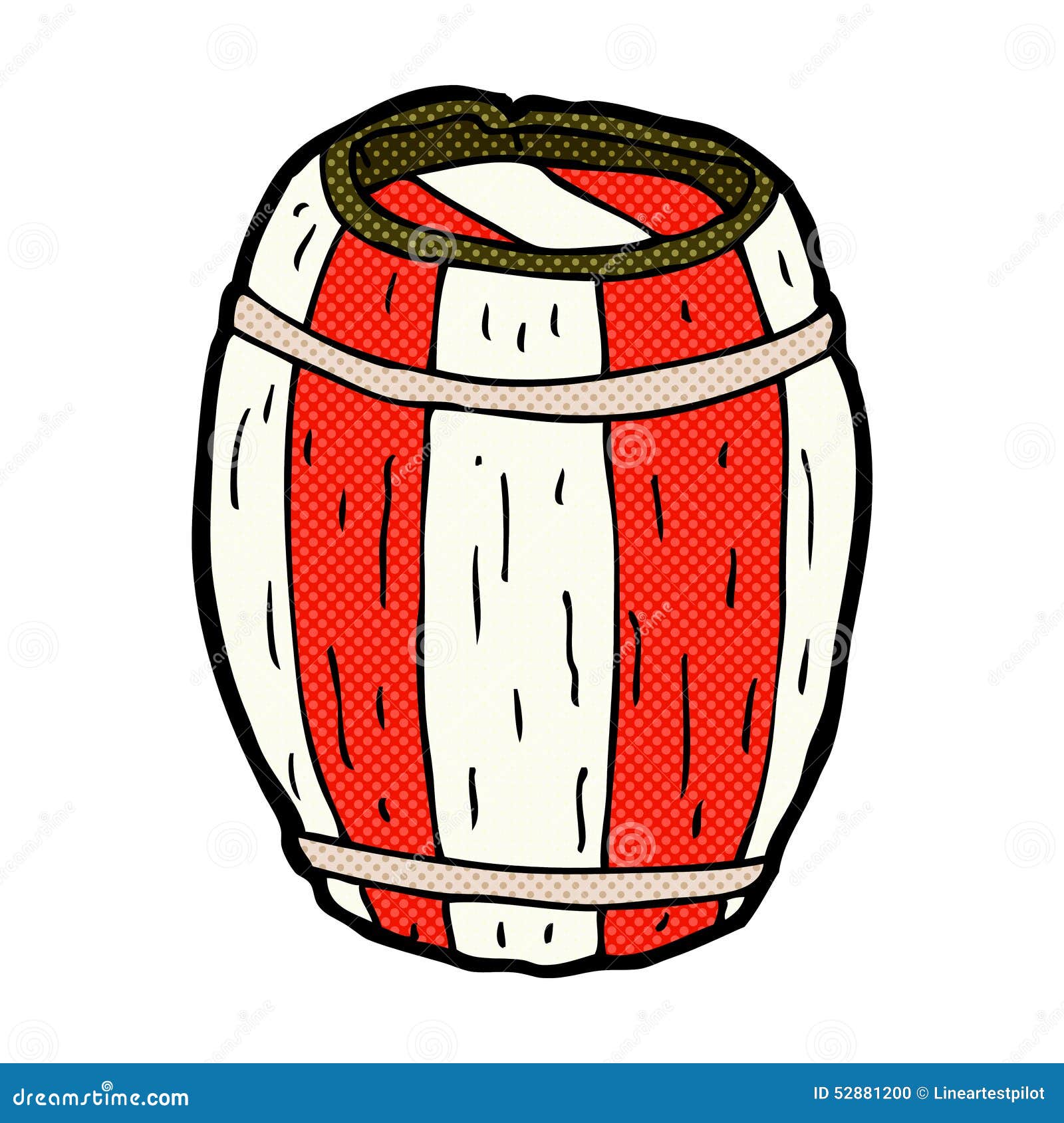 Comic Cartoon Painted Barrel Stock Illustration - Illustration of ...