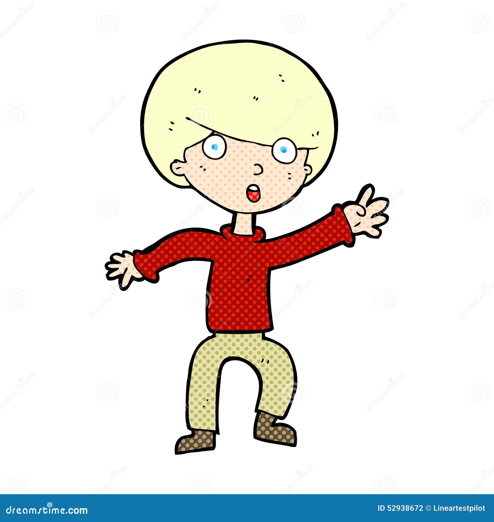 Comic Cartoon Panicking Boy Stock Illustration - Illustration of style ...
