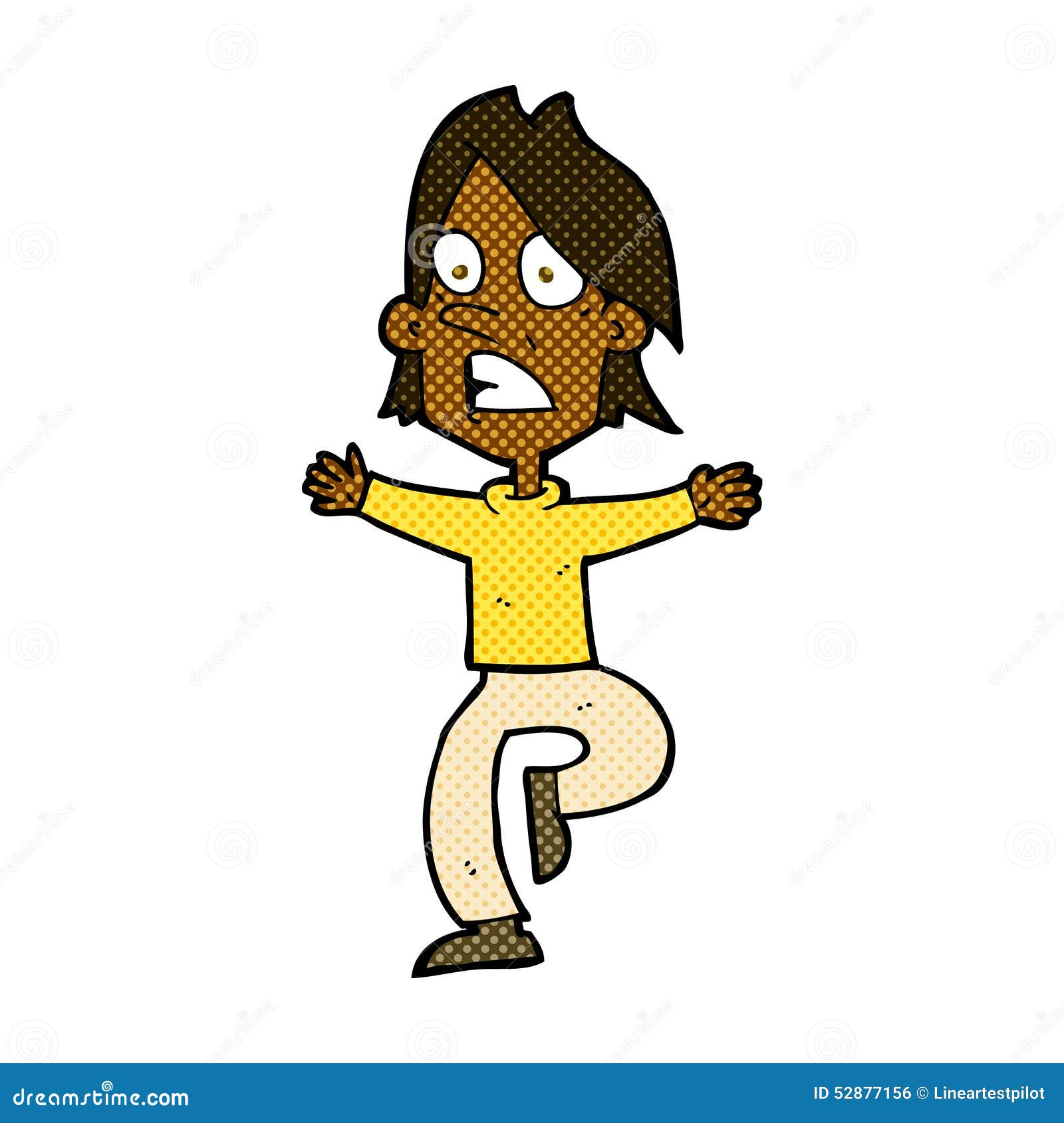 Comic Cartoon Panicking Man Stock Illustration - Illustration of ...