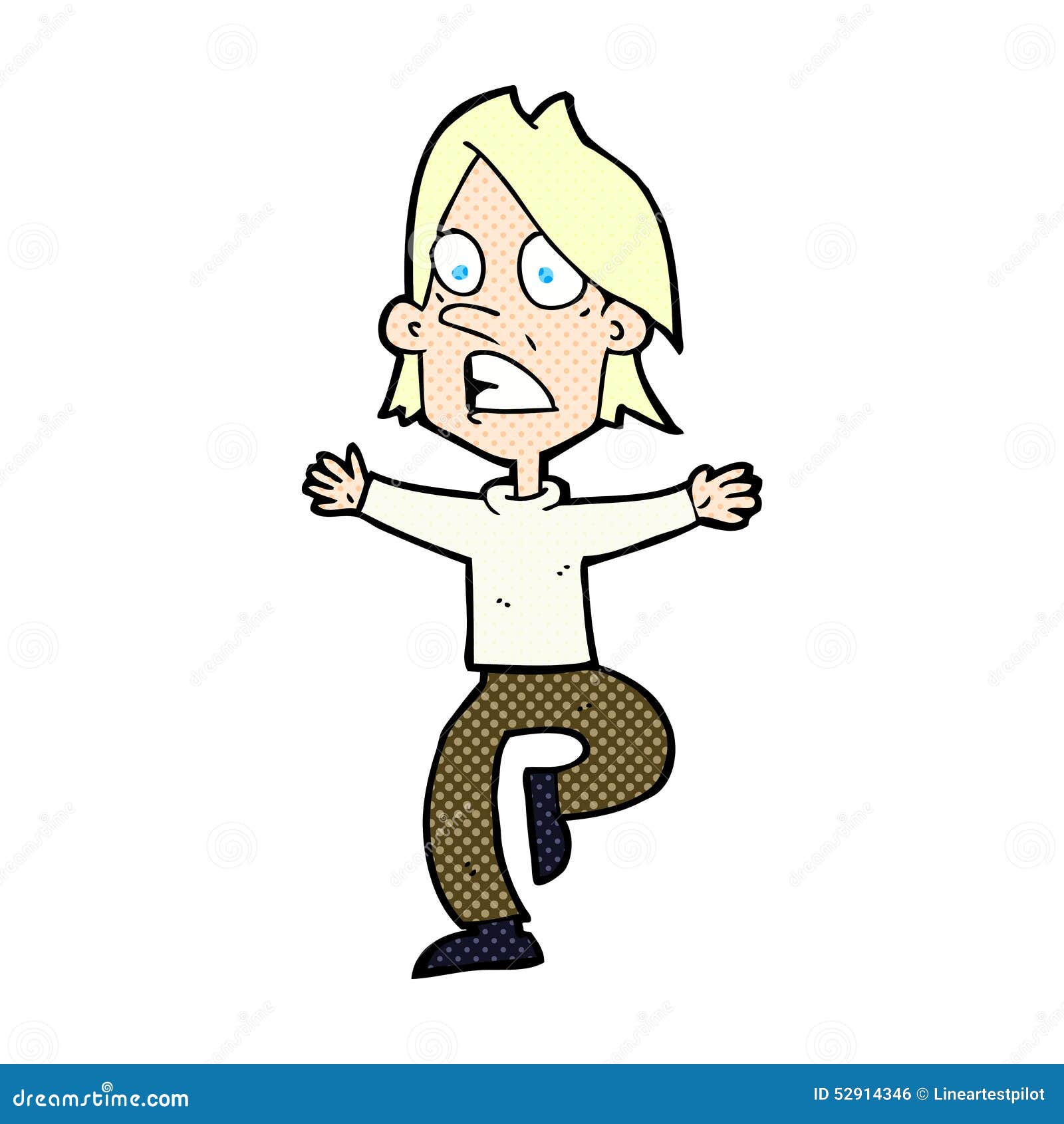 Comic Cartoon Panicking Man Stock Illustration - Illustration of doodle ...