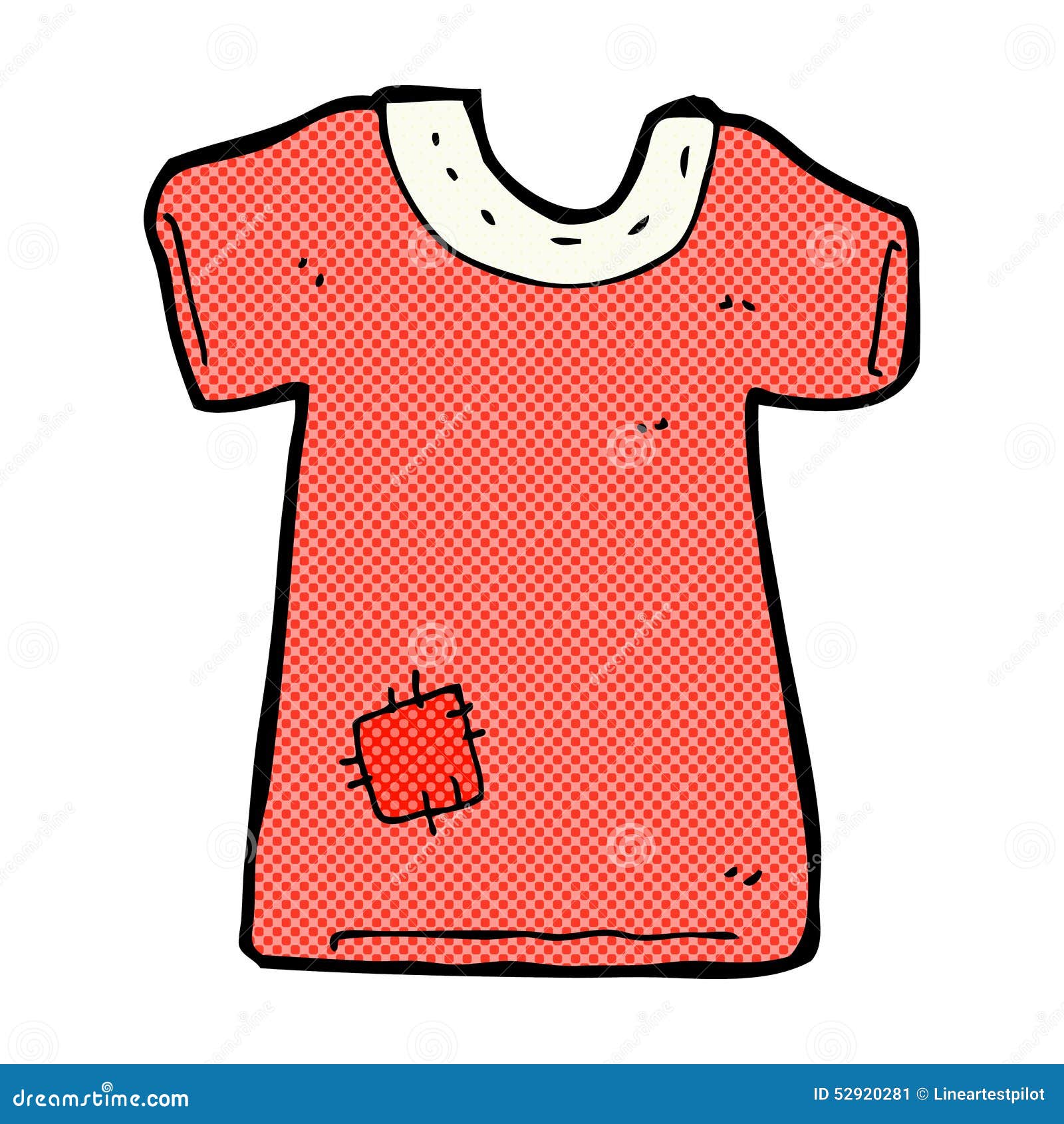 Comic Cartoon Patched Old Tee Shirt Stock Illustration - Illustration ...