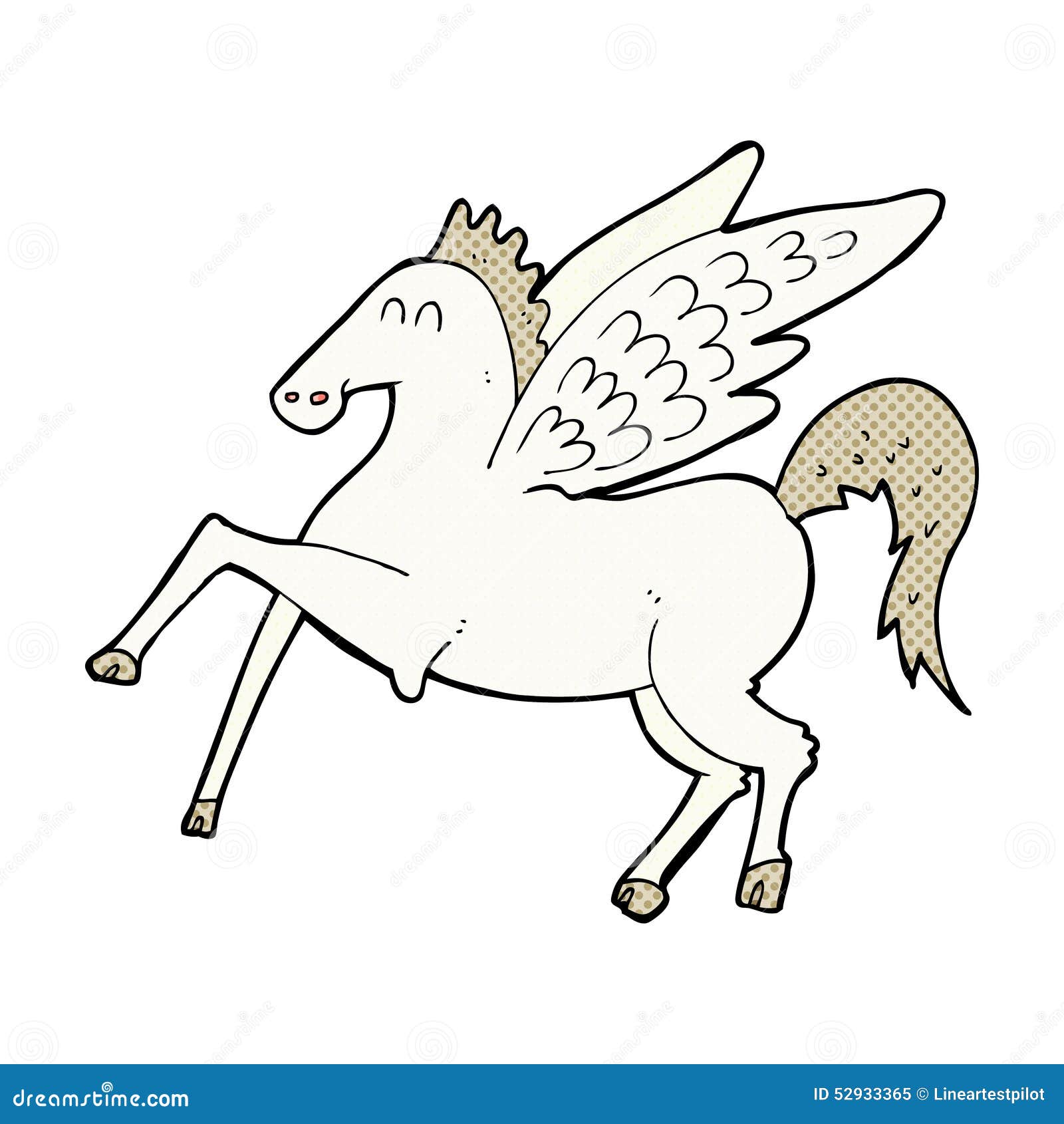 Comic cartoon pegasus stock illustration. Illustration of myth - 52933365