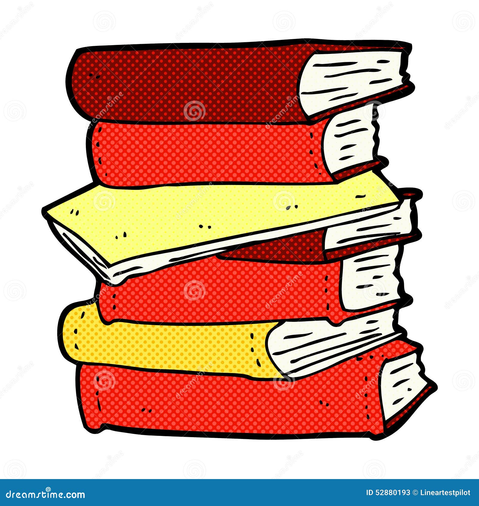 Comic Cartoon Pile of Books Stock Illustration - Illustration of quirky ...