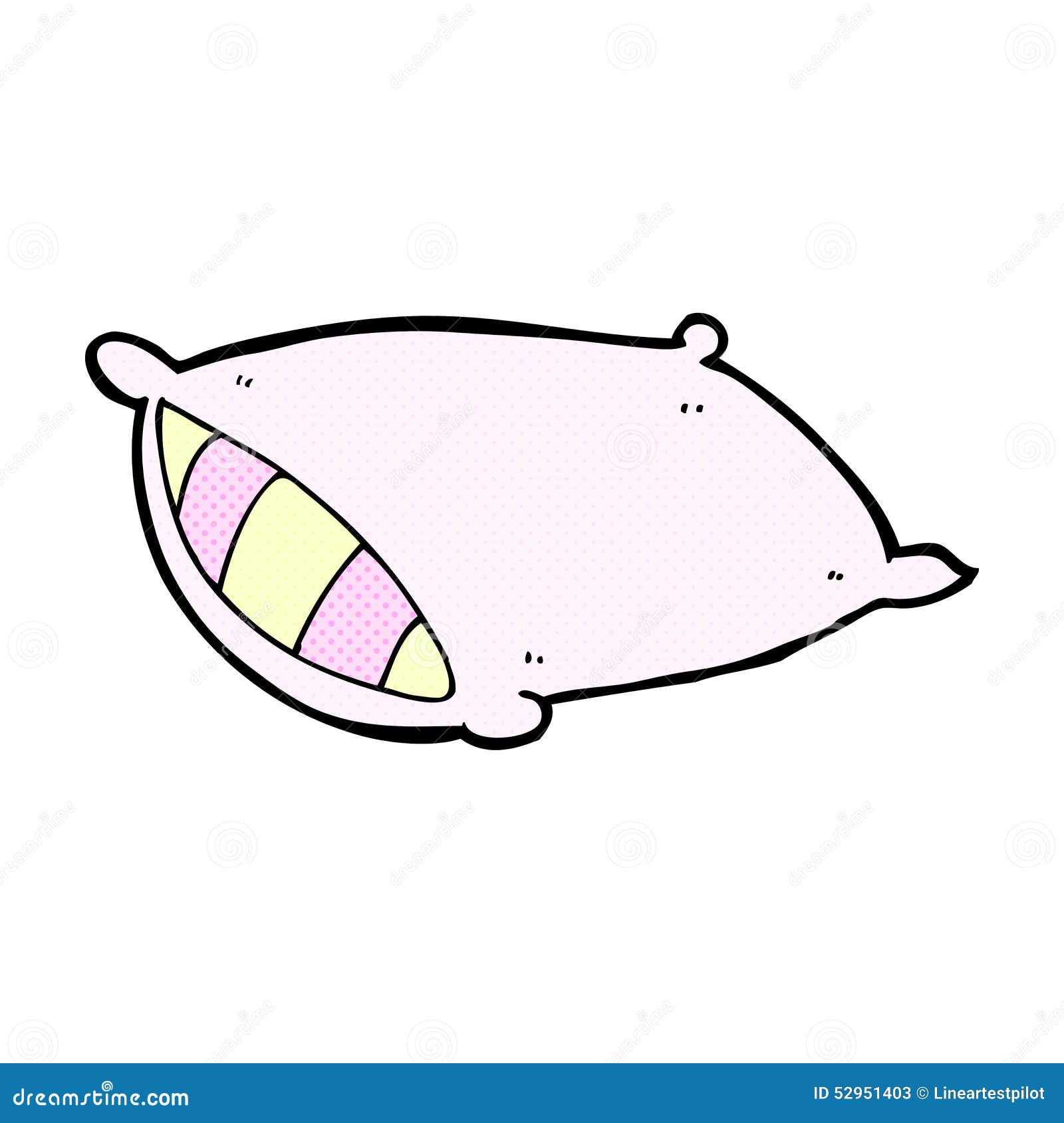 Comic cartoon pillow stock illustration. Illustration of funny - 52951403