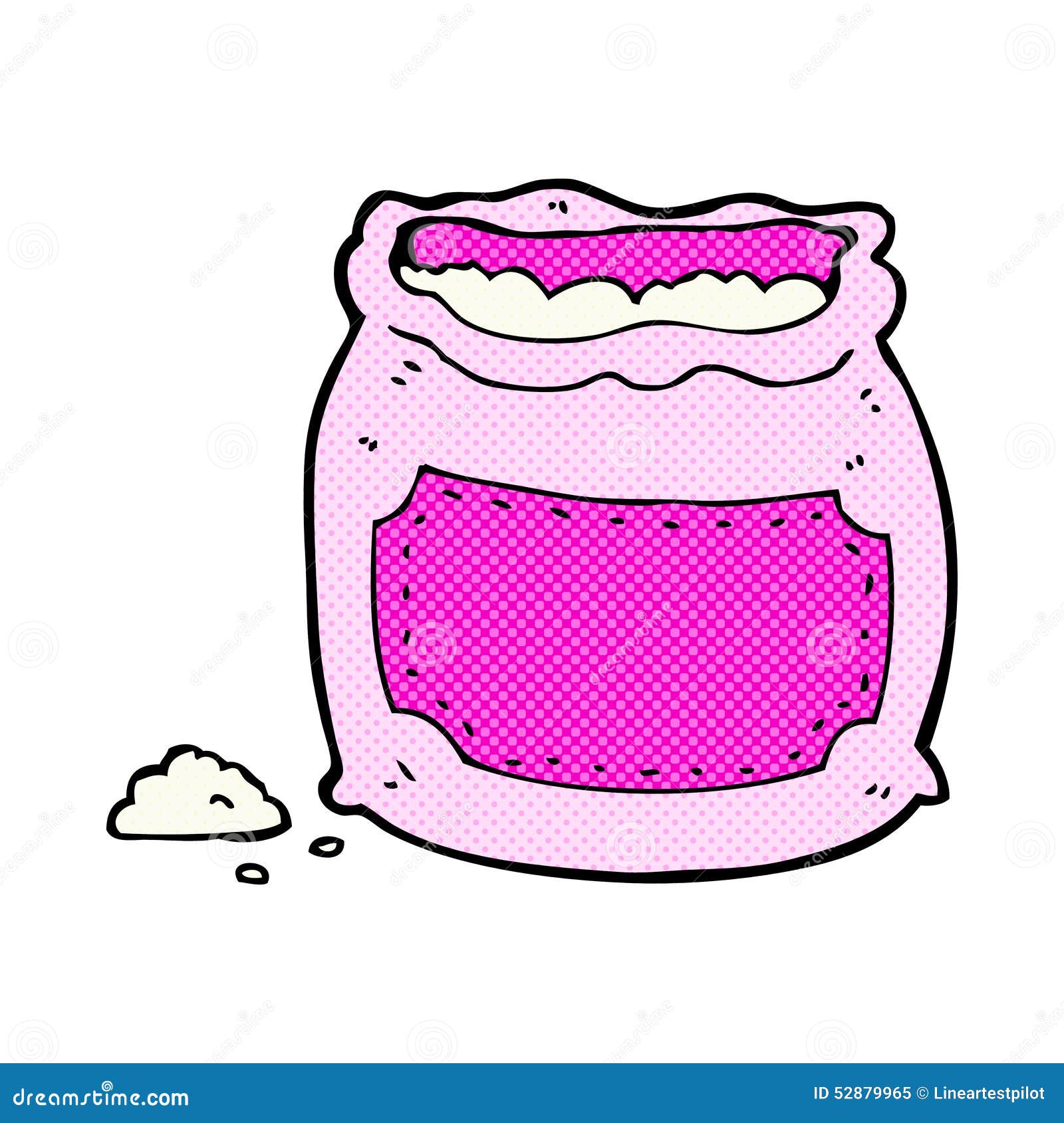 Comic Cartoon Pink Bag of Flour Stock Illustration - Illustration of ...
