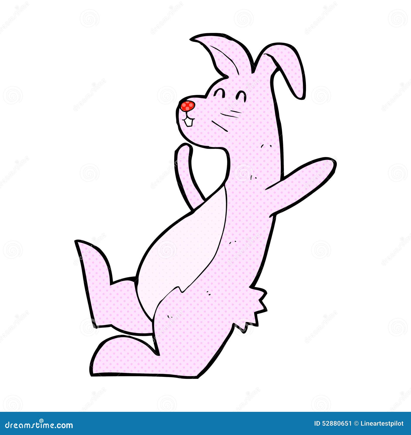 Comic cartoon pink bunny stock illustration. Illustration of hair ...