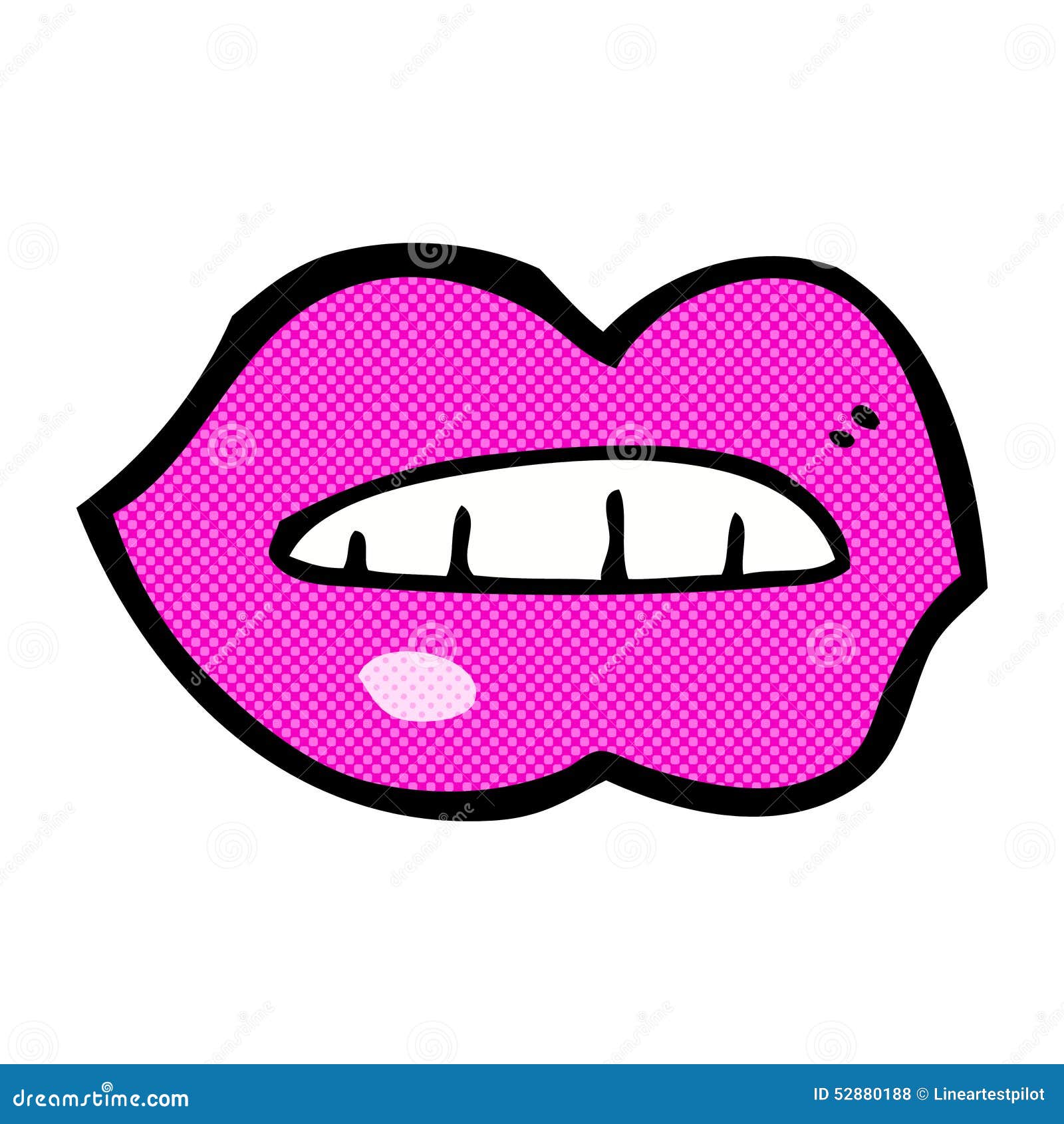 Comic cartoon pink lips stock illustration. Illustration of retro ...