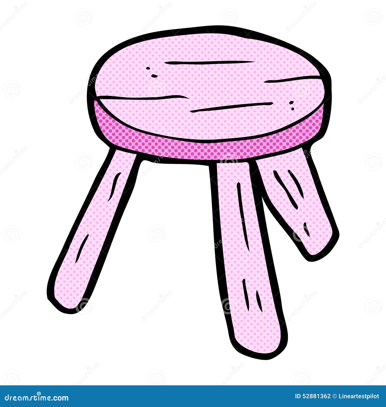 Comic cartoon pink stool stock illustration. Illustration of print ...