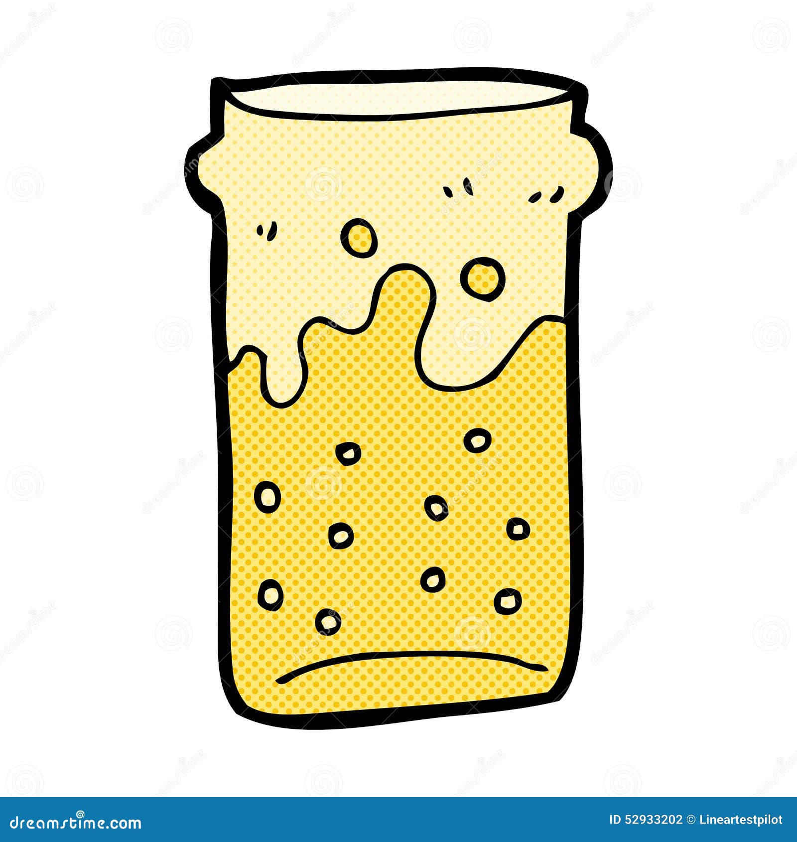 Comic cartoon pint of beer stock illustration. Illustration of retro ...