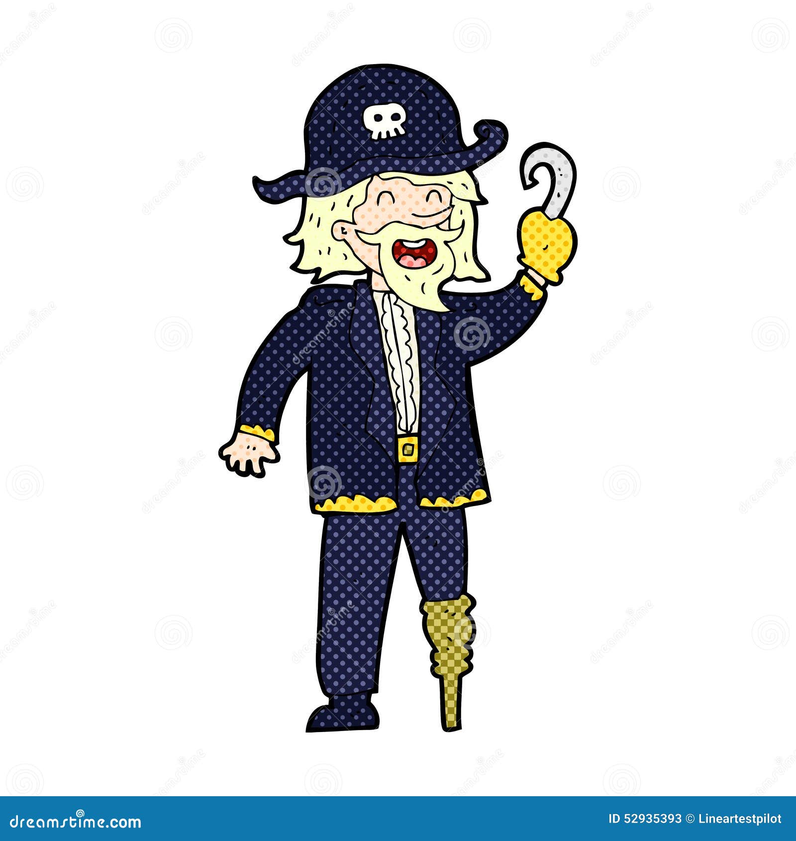 Comic Cartoon Pirate Captain Stock Illustration - Illustration of ...