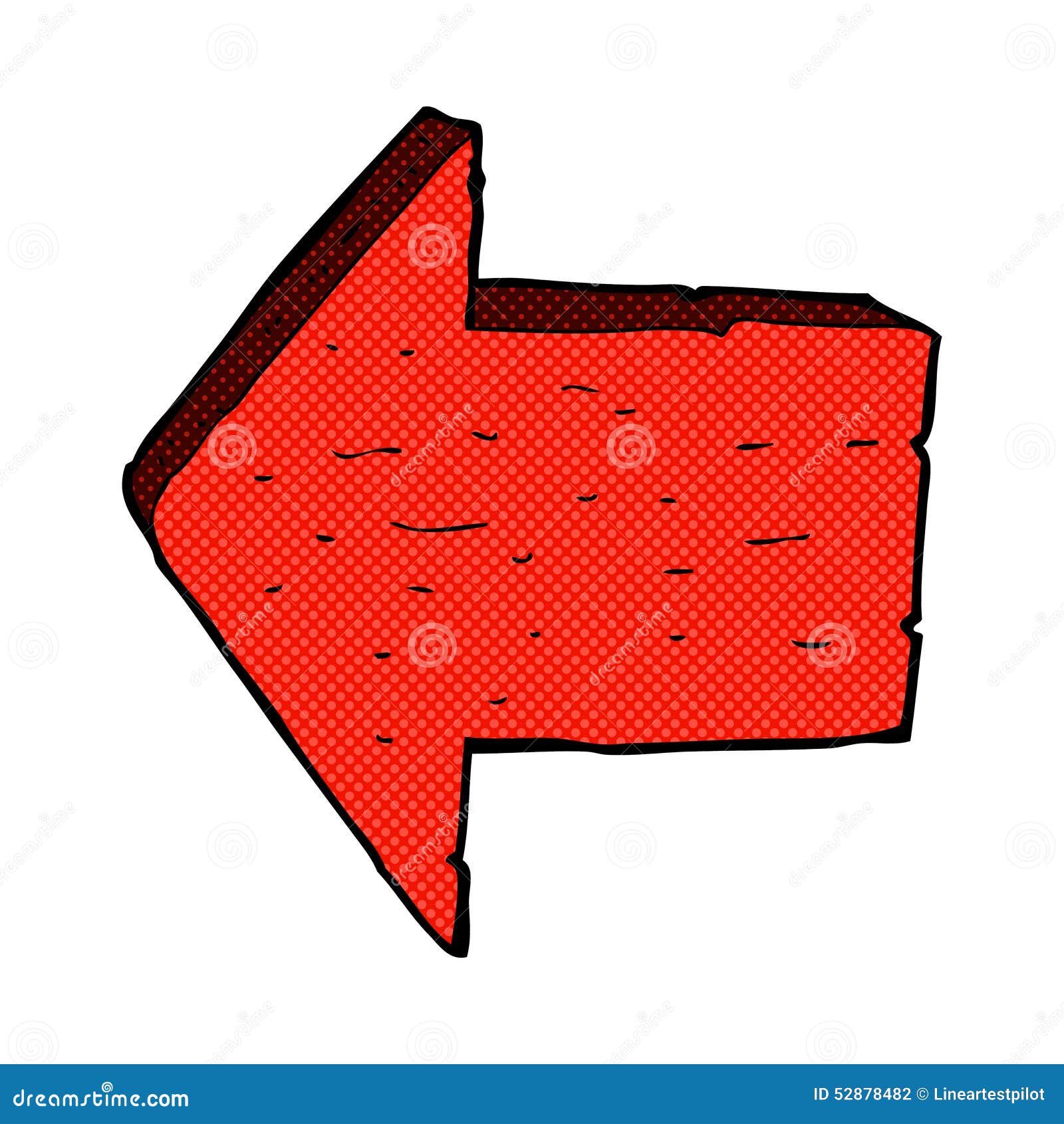 Comic Cartoon Pointing Arrow Sign Stock Illustration - Illustration of ...