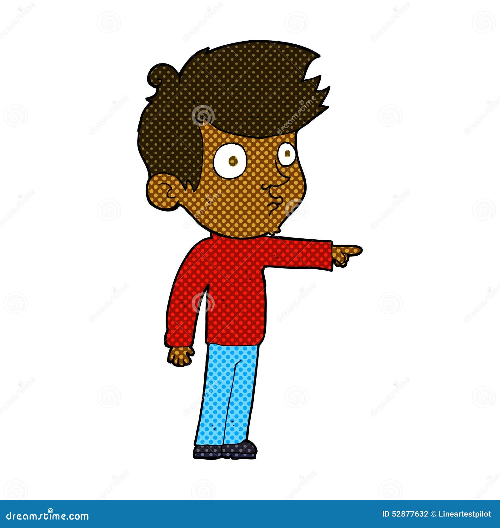 Comic cartoon pointing boy stock illustration. Illustration of clip ...
