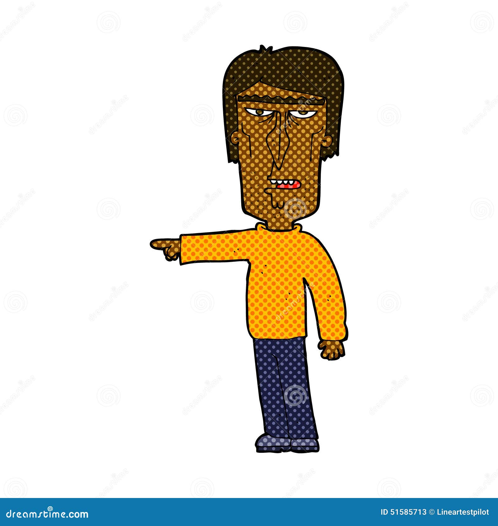 Comic cartoon pointing man stock illustration. Illustration of style ...
