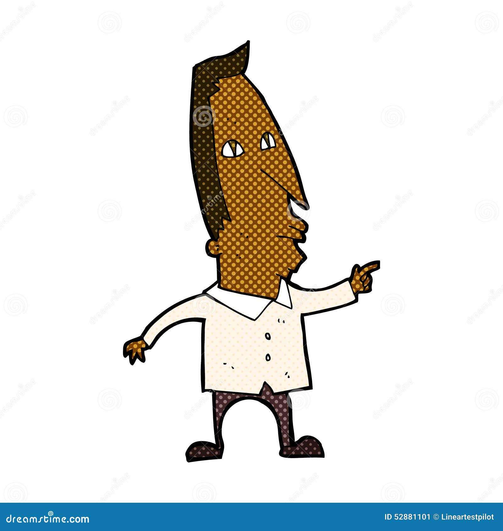 Comic cartoon pointing man stock illustration. Illustration of happy ...