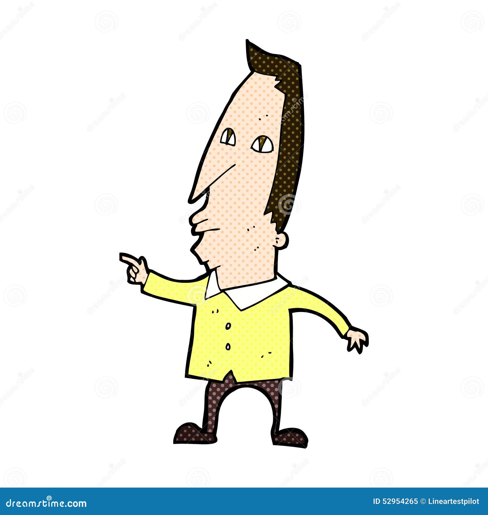 Comic cartoon pointing man stock illustration. Illustration of crazy ...