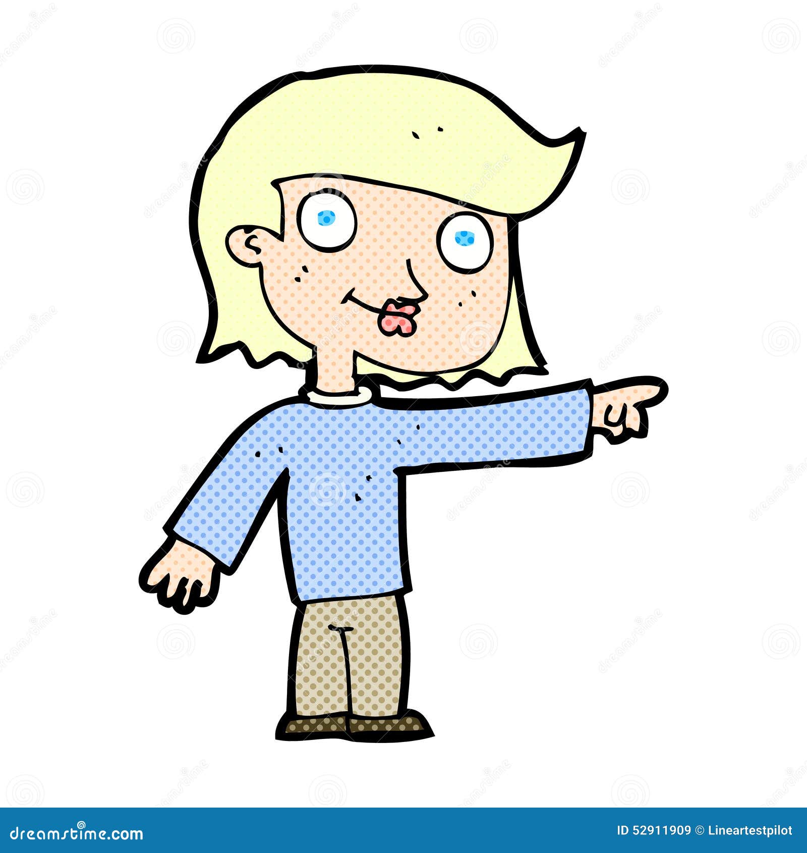 Comic Cartoon Pointing Person Stock Illustration - Illustration of ...