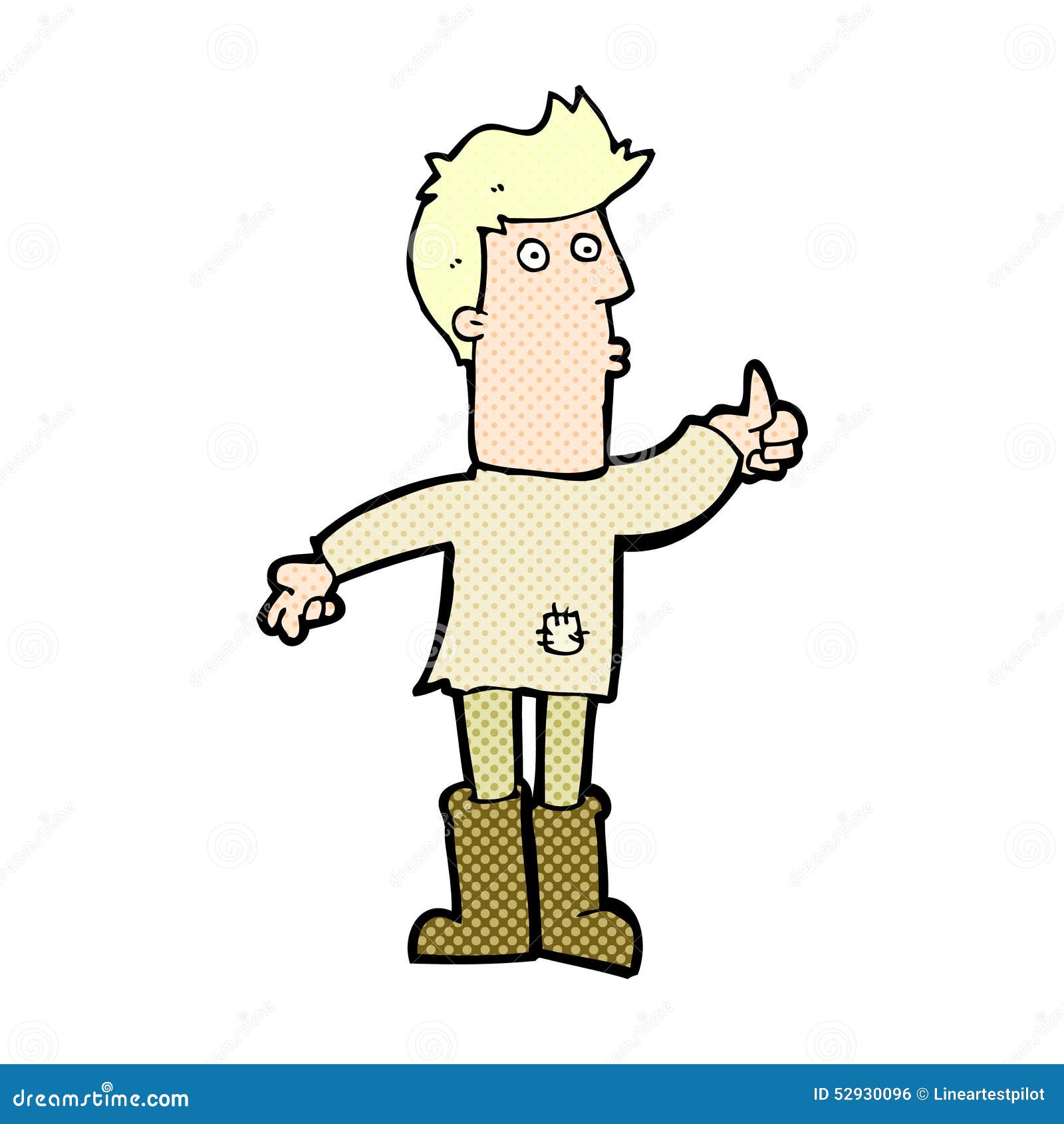 Comic cartoon poor man stock illustration. Illustration of cheerful ...