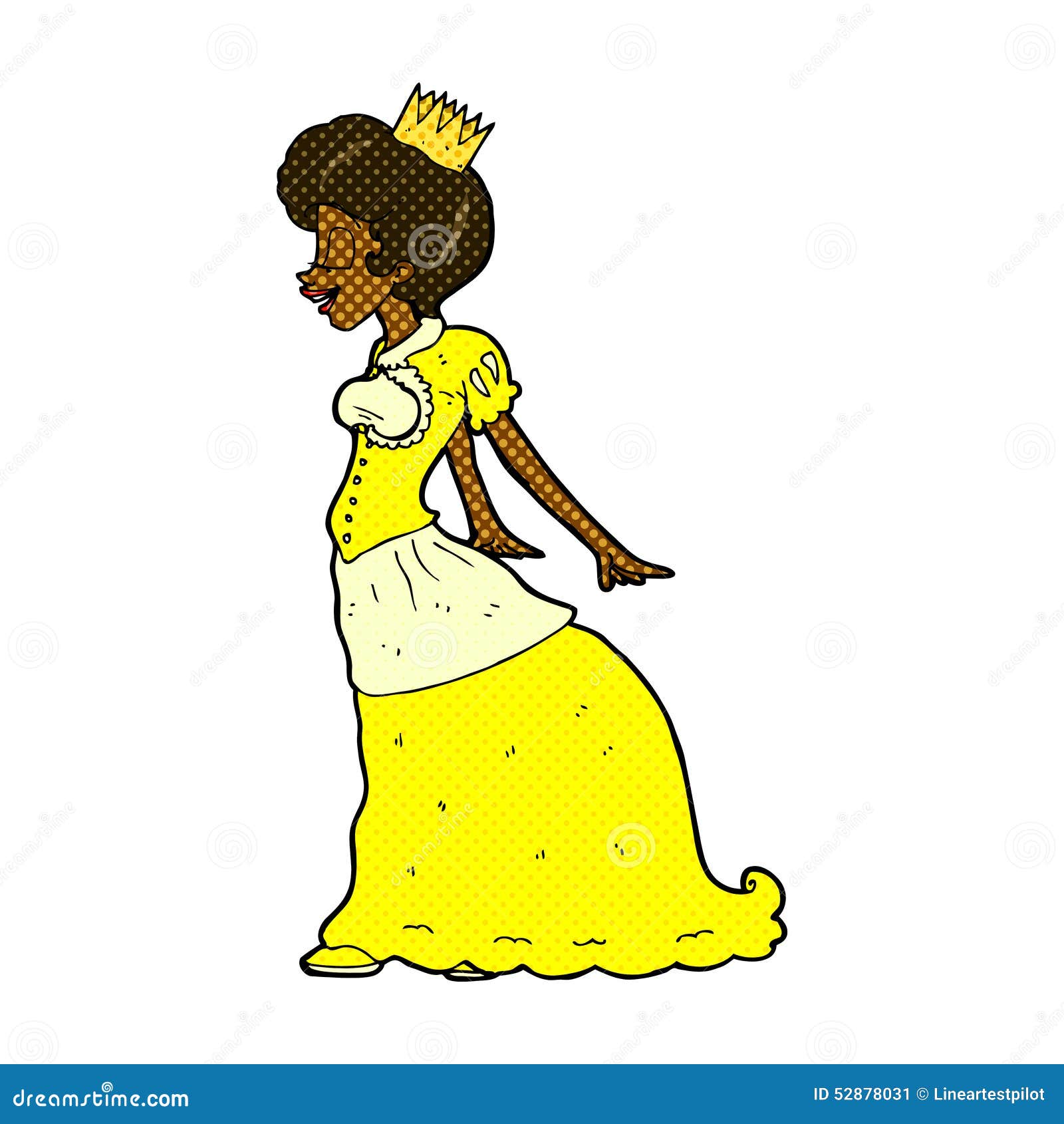 Comic cartoon princess stock illustration. Illustration of cheerful ...