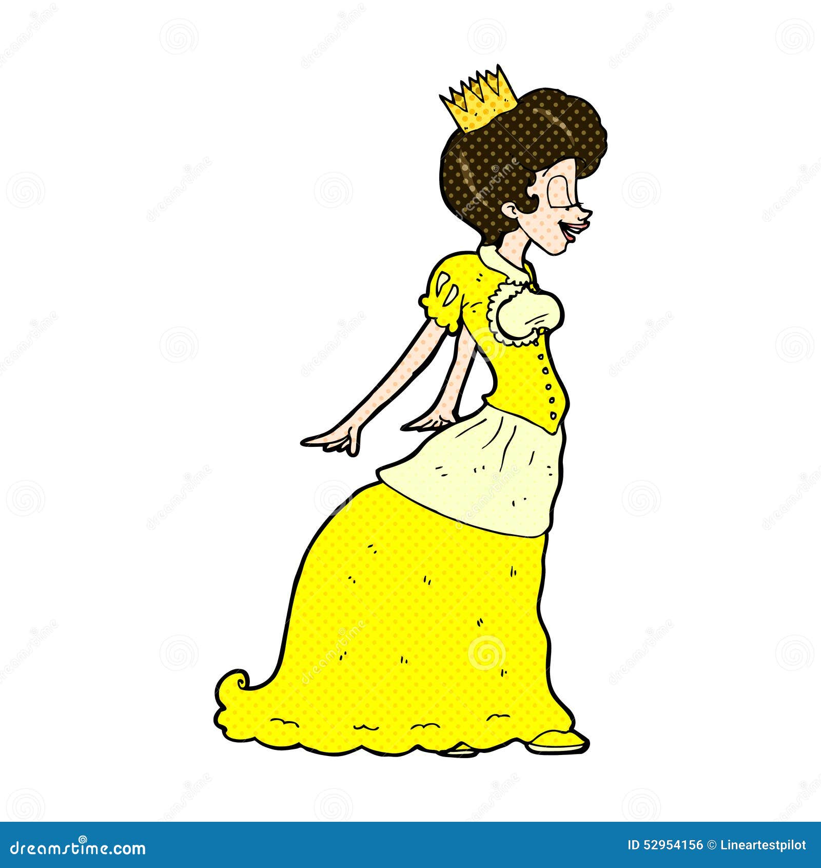 Comic cartoon princess stock illustration. Illustration of quirky ...