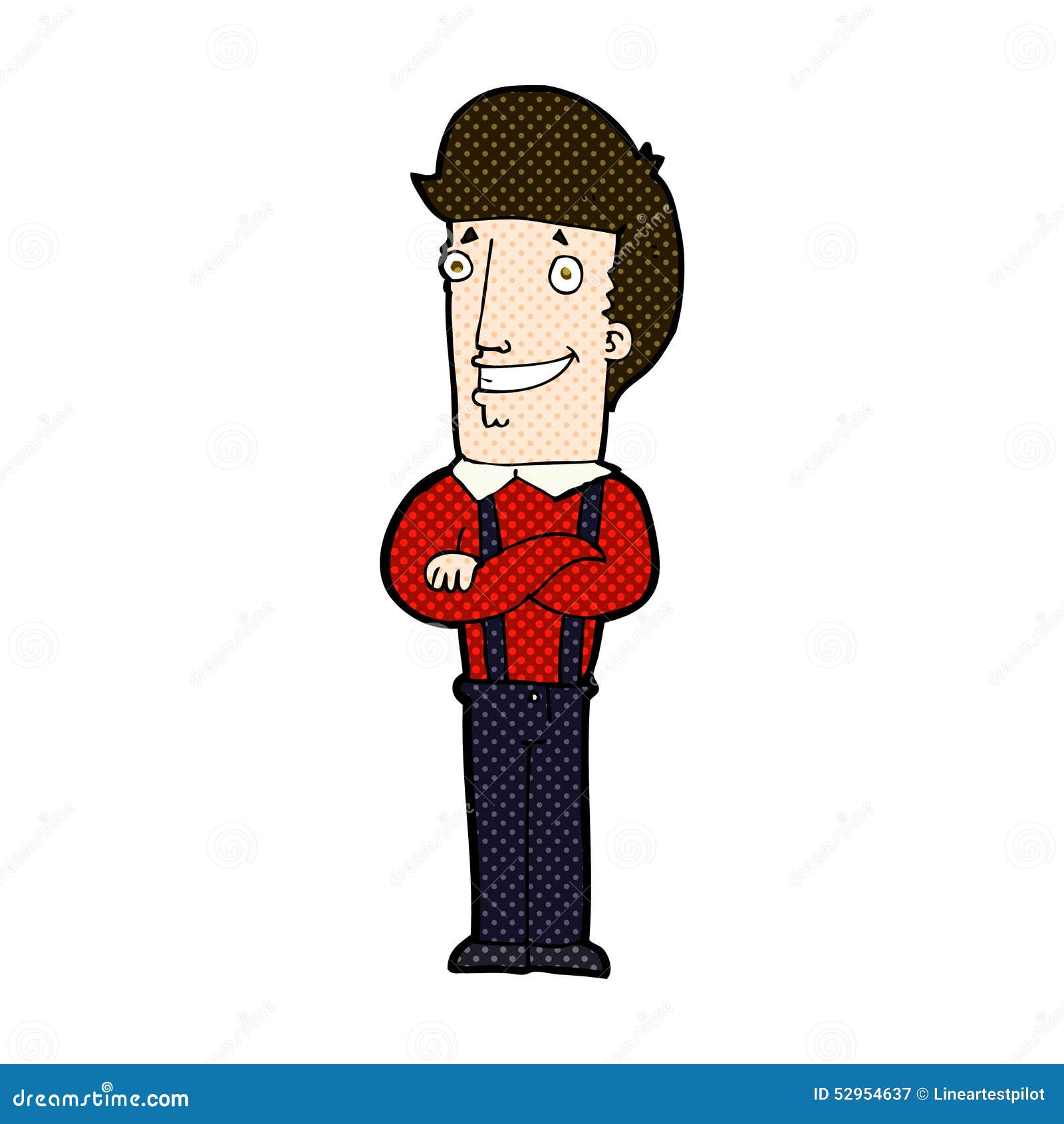 Comic cartoon proud man stock illustration. Illustration of book - 52954637