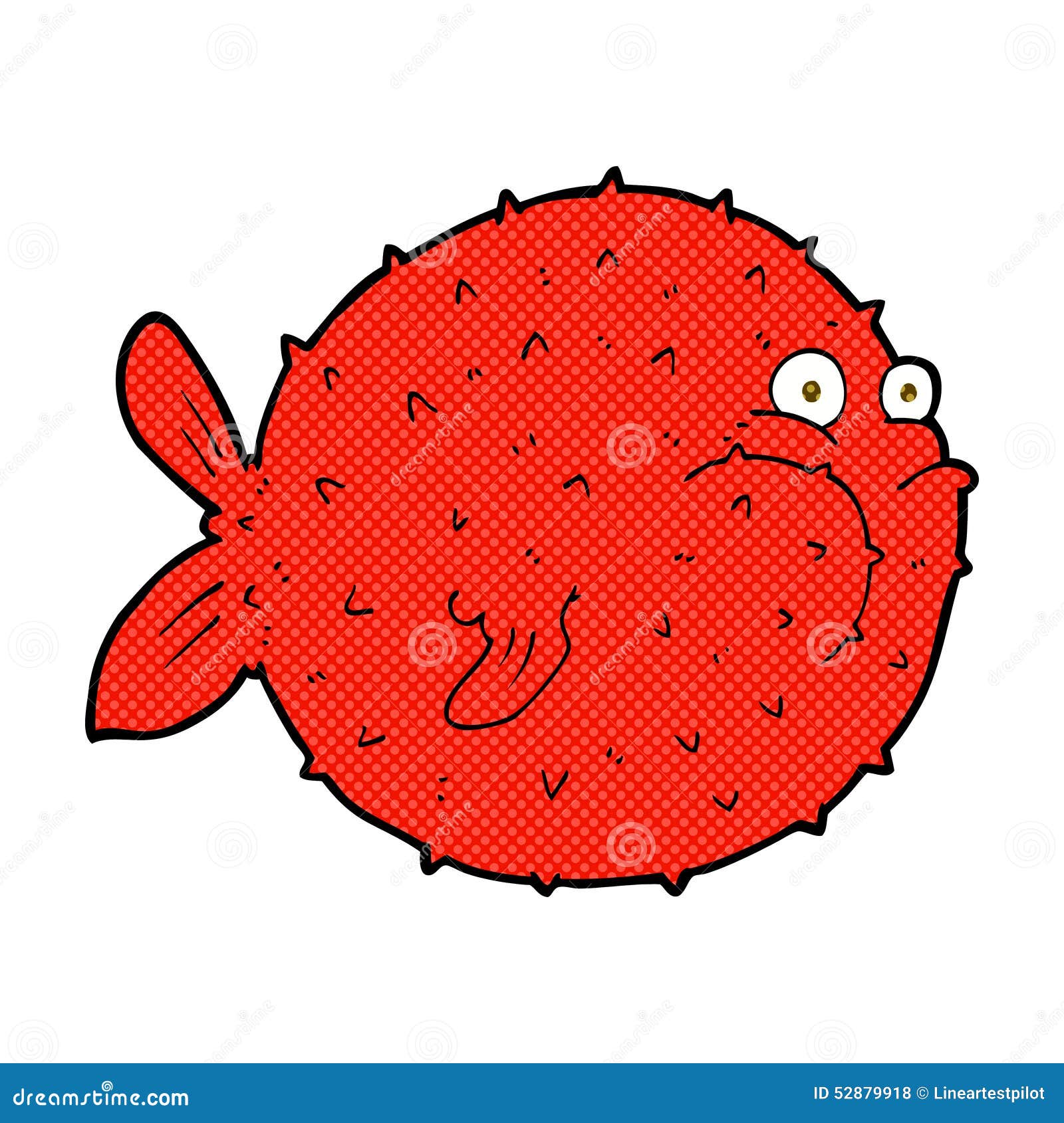 Cartoon Puffer Fish Isolated On White Background Vector Illustration ...