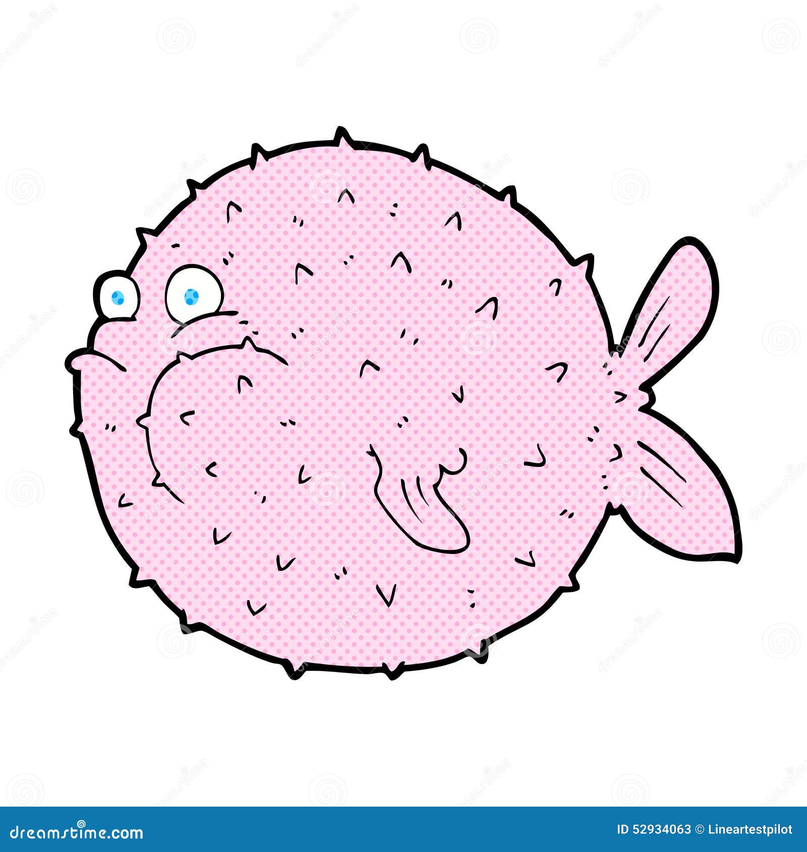Comic cartoon puffer fish stock illustration. Illustration of silly ...