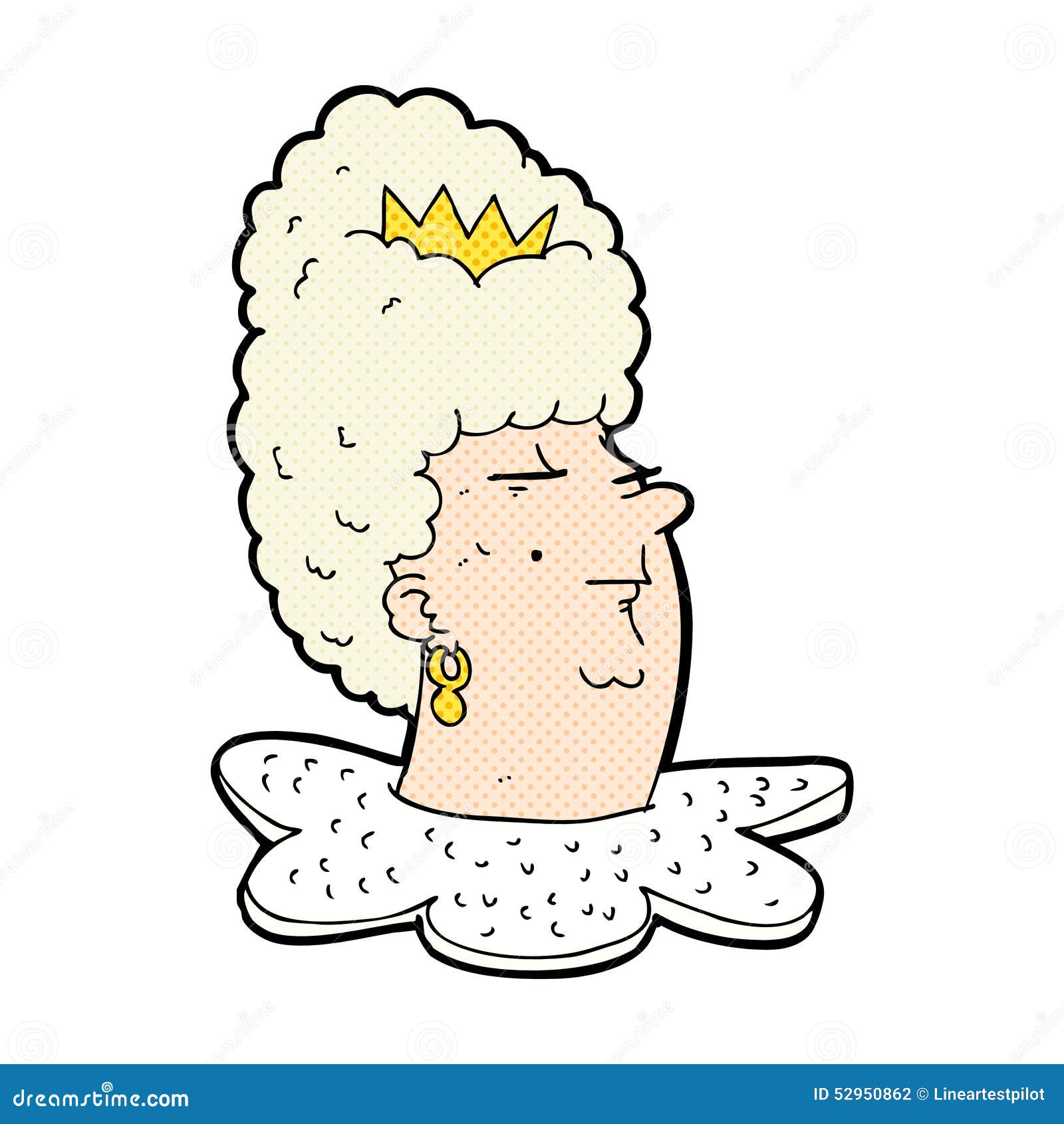 Comic cartoon queen head stock illustration. Illustration of face ...