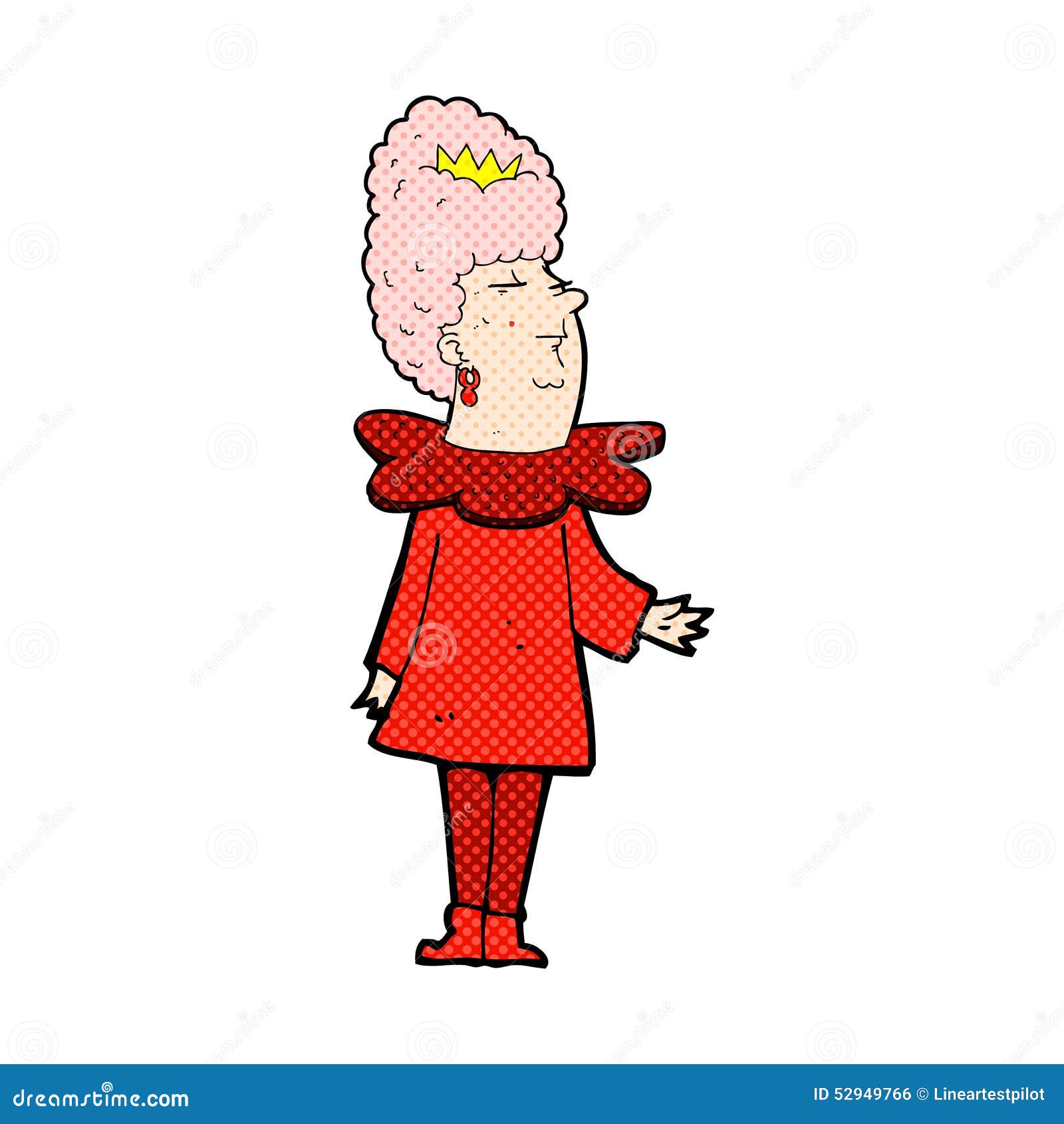 Comic cartoon queen stock illustration. Illustration of royal - 52949766